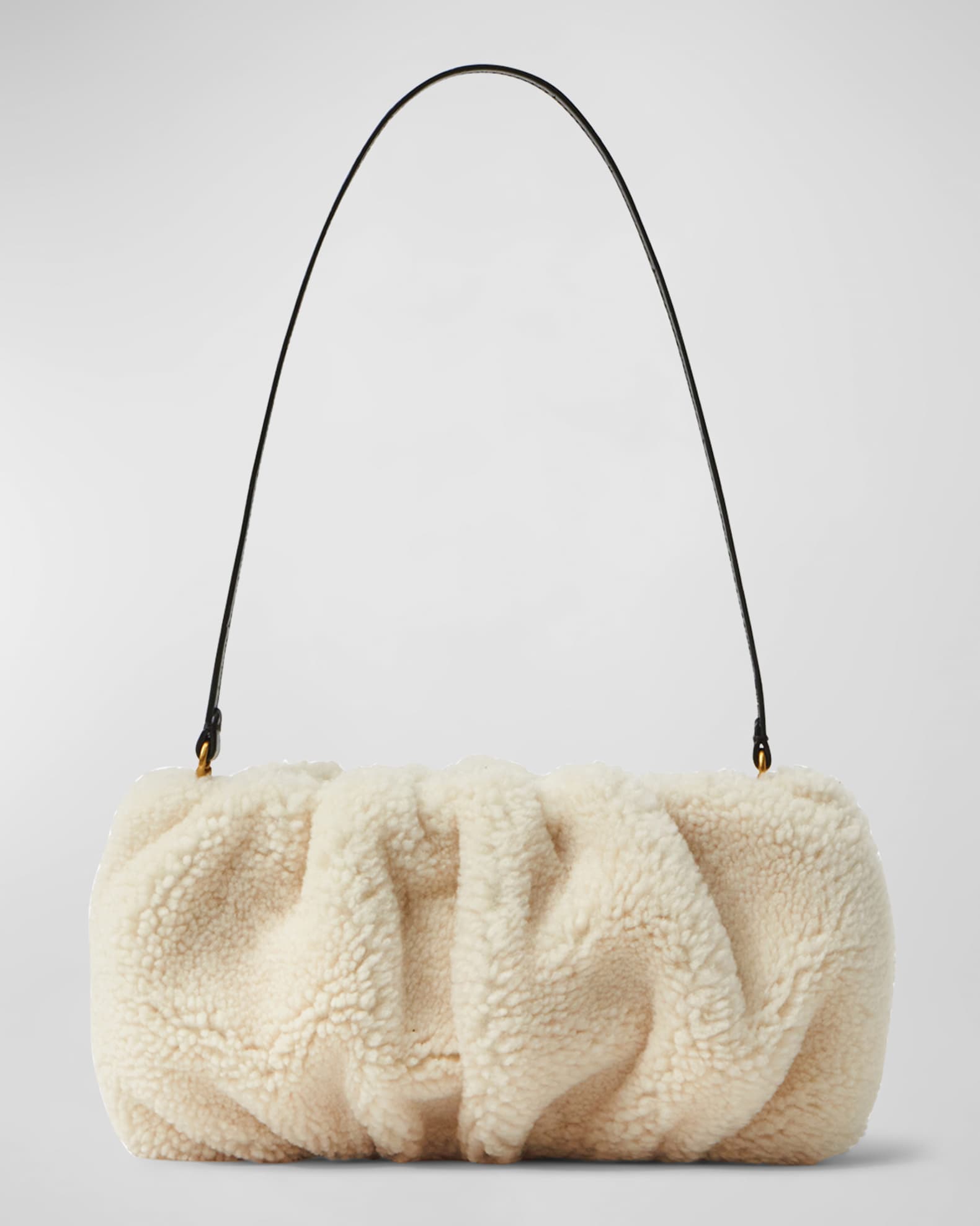 Staud Bean Convertible Shearling Shoulder Bag | Neiman Marcus