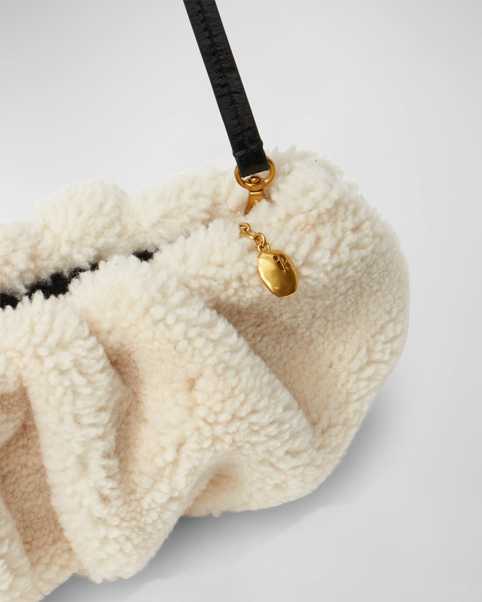 Staud Bean Convertible Shearling Shoulder Bag | Neiman Marcus