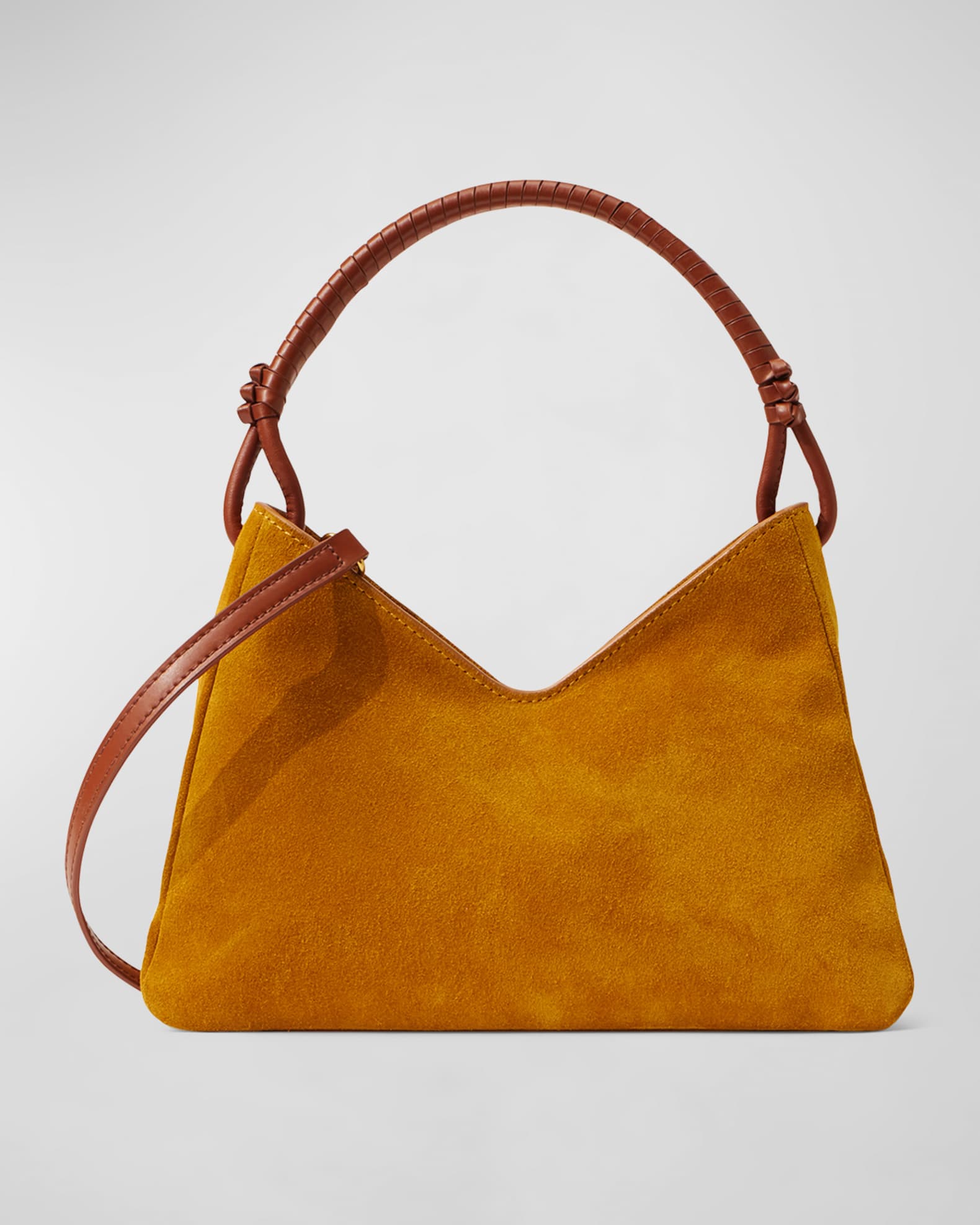 Staud Valerie Zip Suede Shoulder Bag | Neiman Marcus