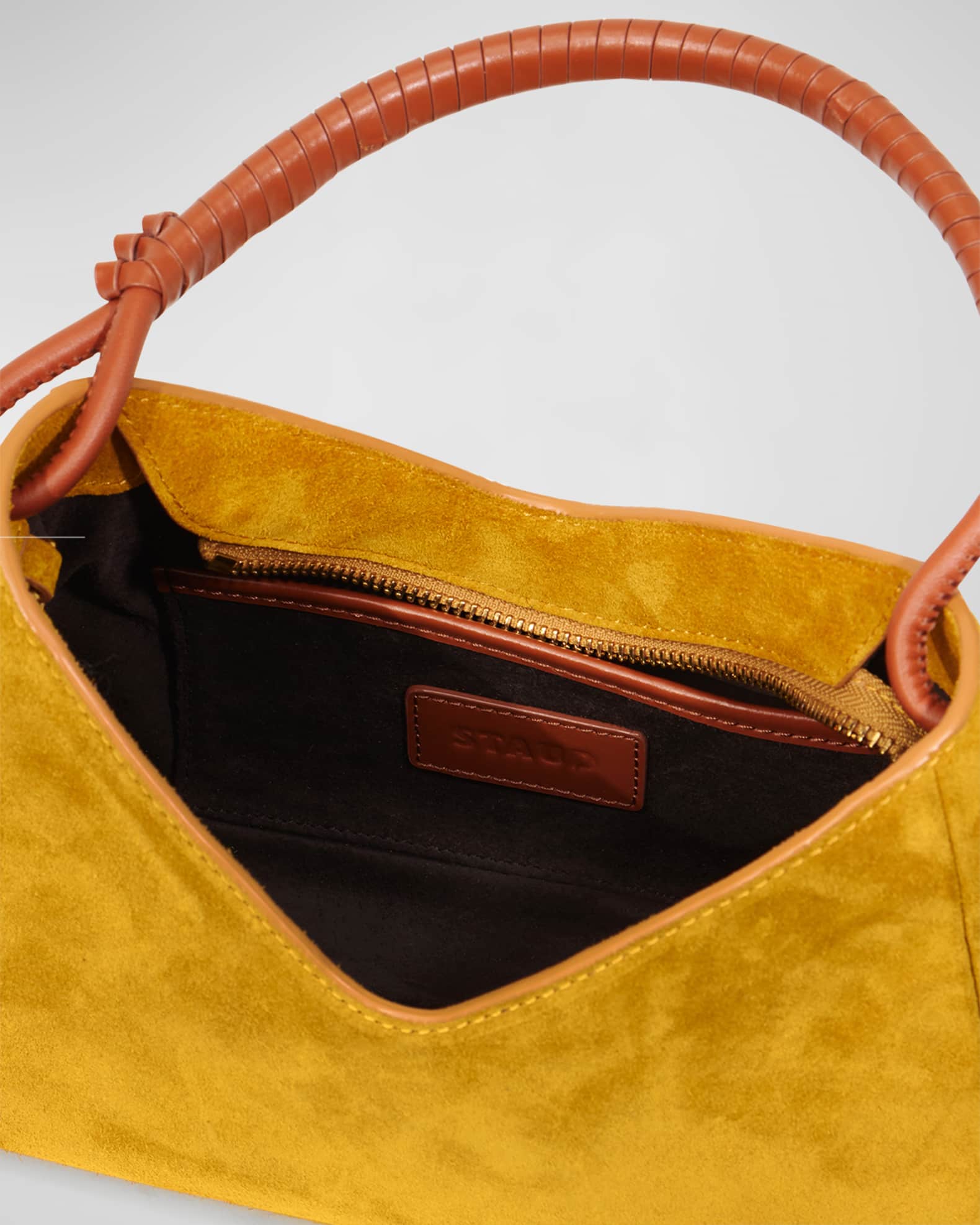 Staud Valerie Zip Suede Shoulder Bag | Neiman Marcus