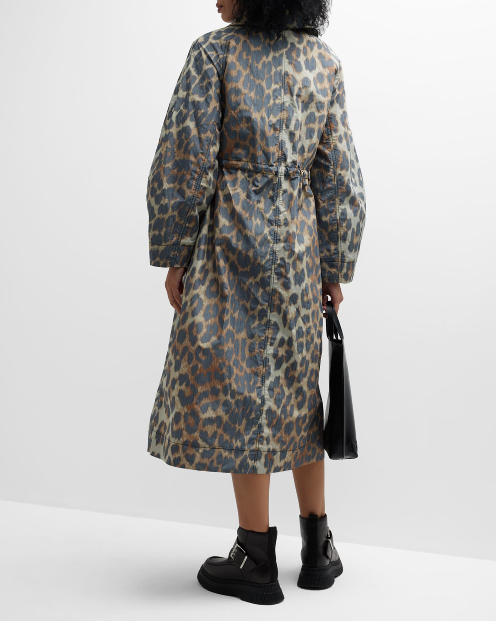 Ganni Leopard Trench Coat | Neiman Marcus