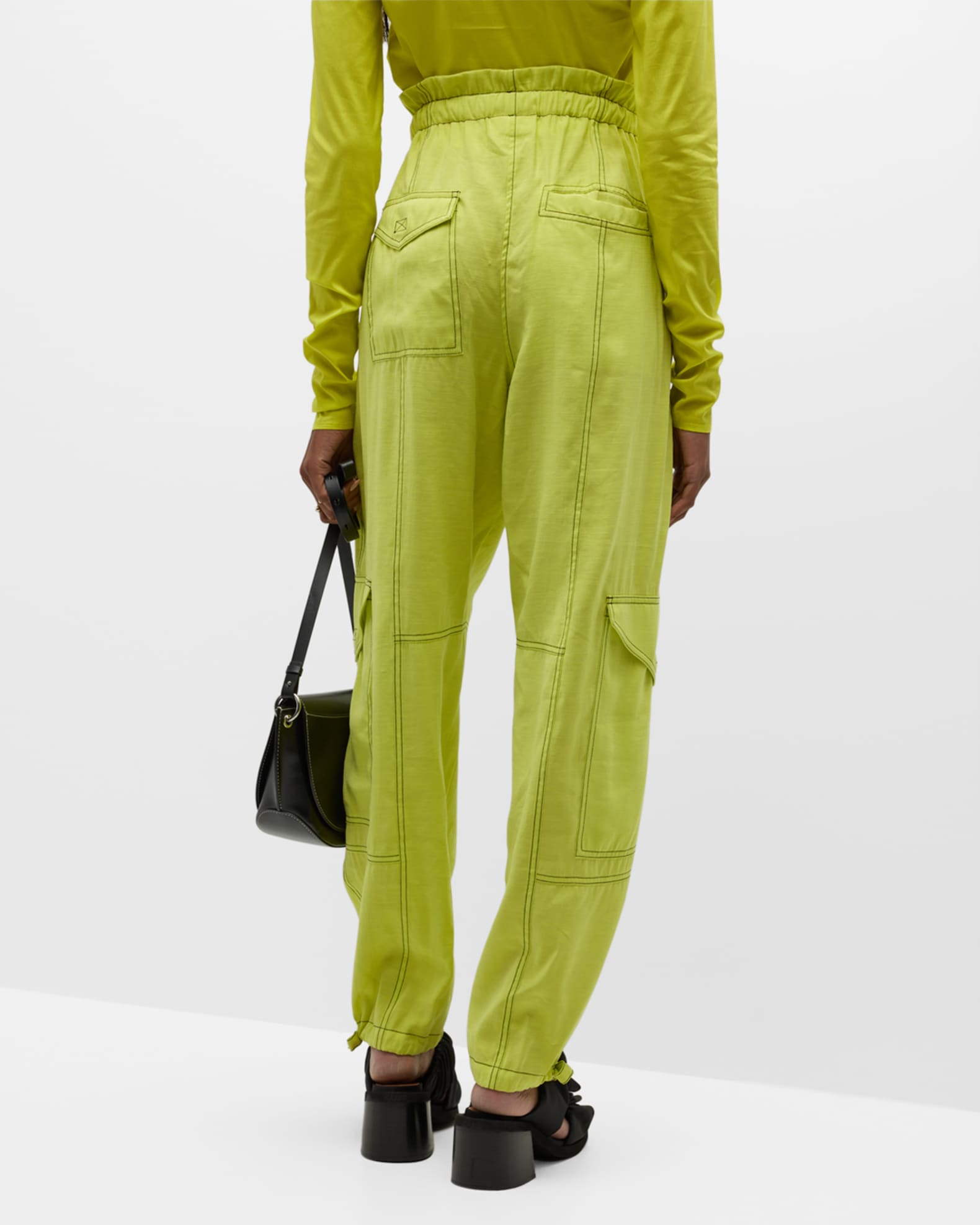Ganni Light Slub Ankle Cargo Pants | Neiman Marcus