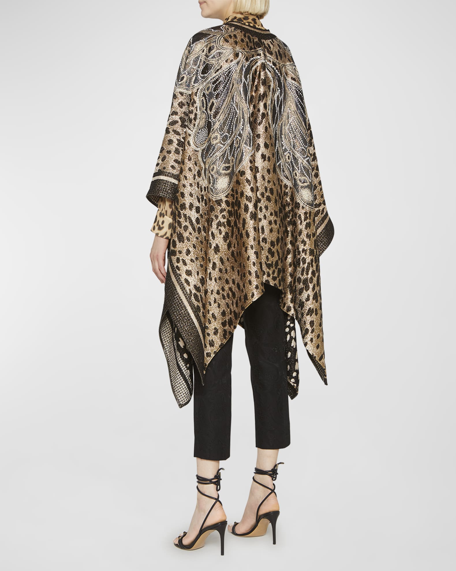 Etro Metallic Animal Paisley-Print Evening Cape | Neiman Marcus