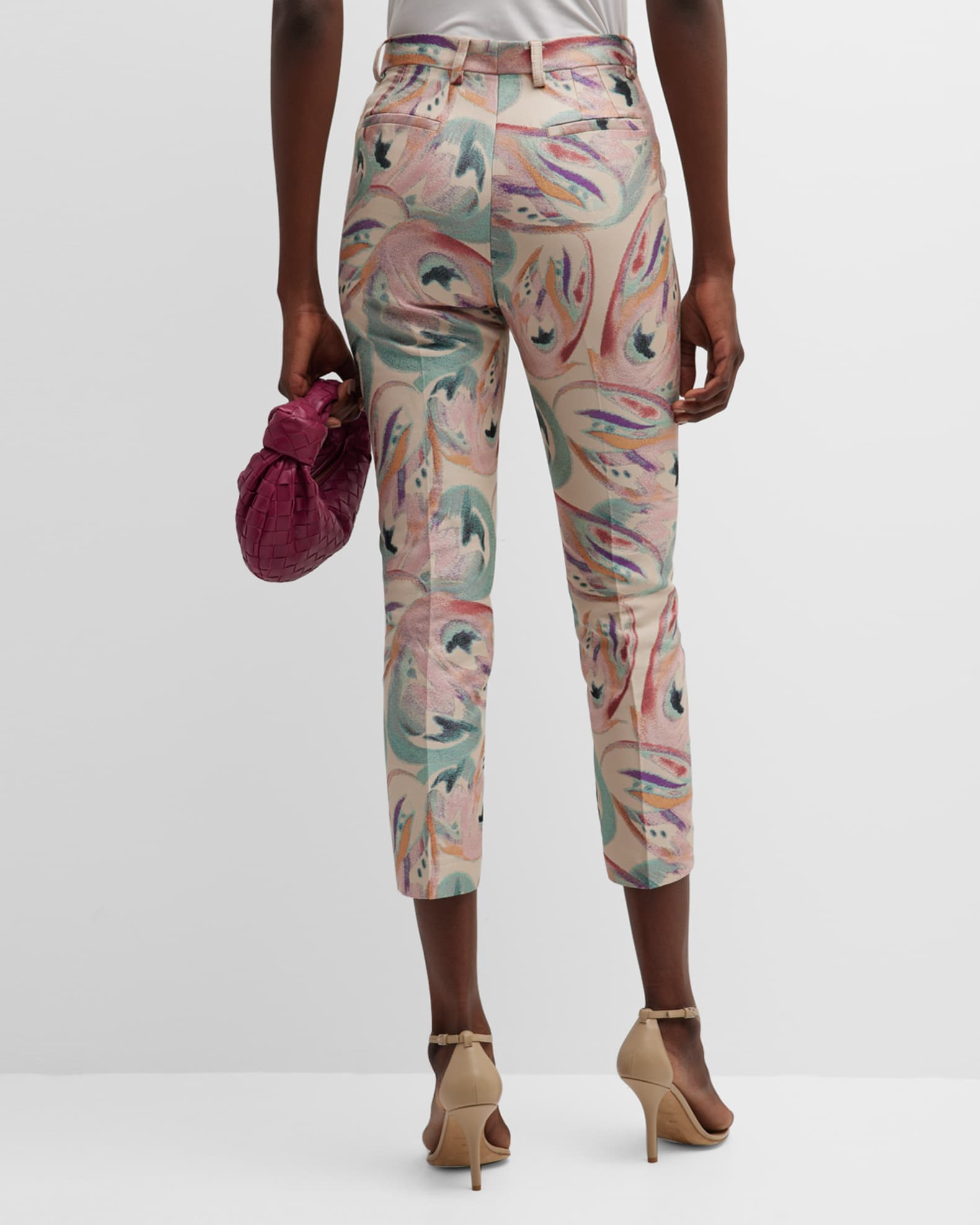 Etro Butterfly Wings Brocade Cigarette Pant | Neiman Marcus