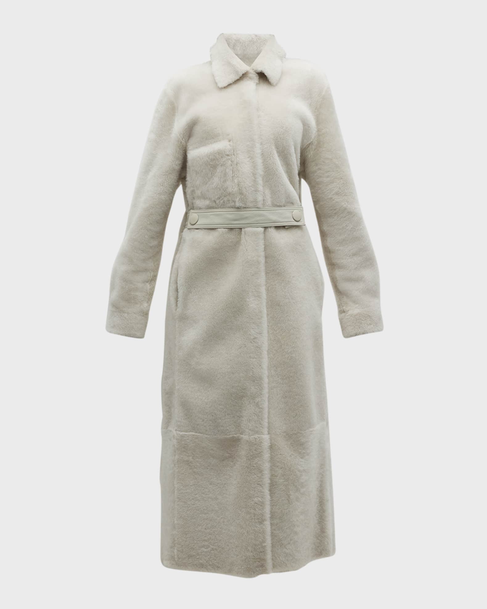 ANNE VEST Riga Belted Shearling Coat | Neiman Marcus