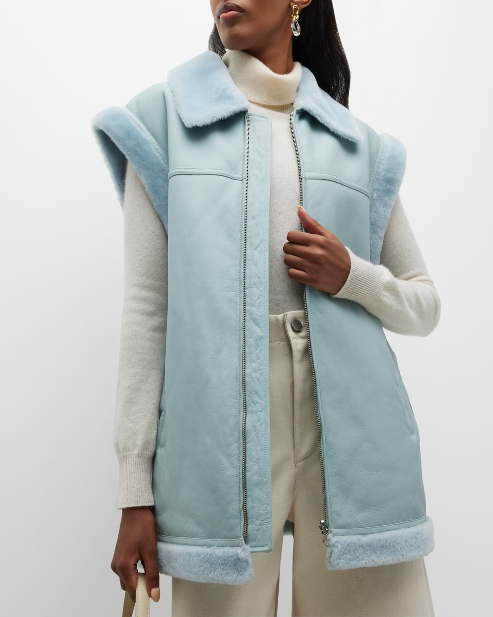 ANNE VEST Tiffany Shearling Vest | Neiman Marcus