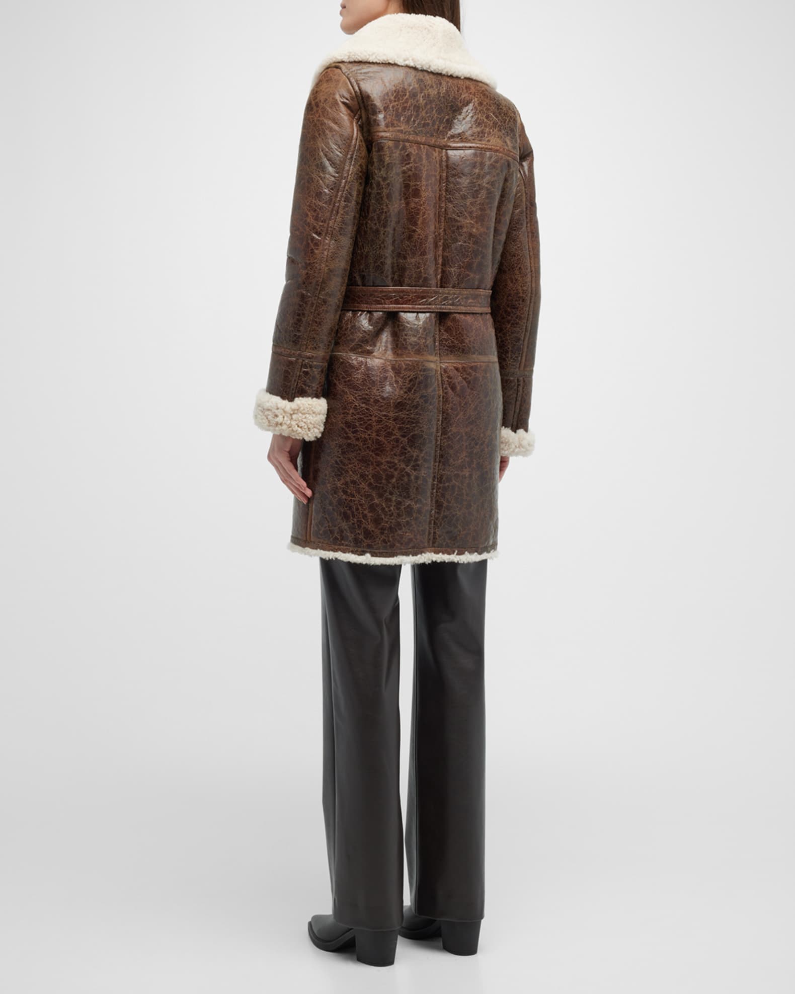 METEO Vintage Style Merino Shearling Coat | Neiman Marcus