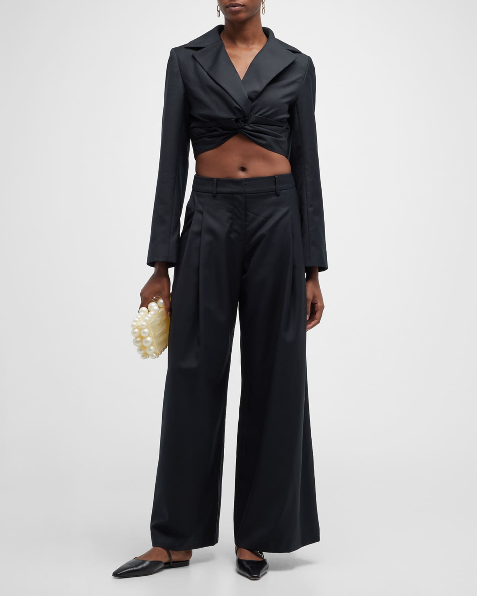 Anna Quan Joan Pleated Wide-Leg Pants | Neiman Marcus
