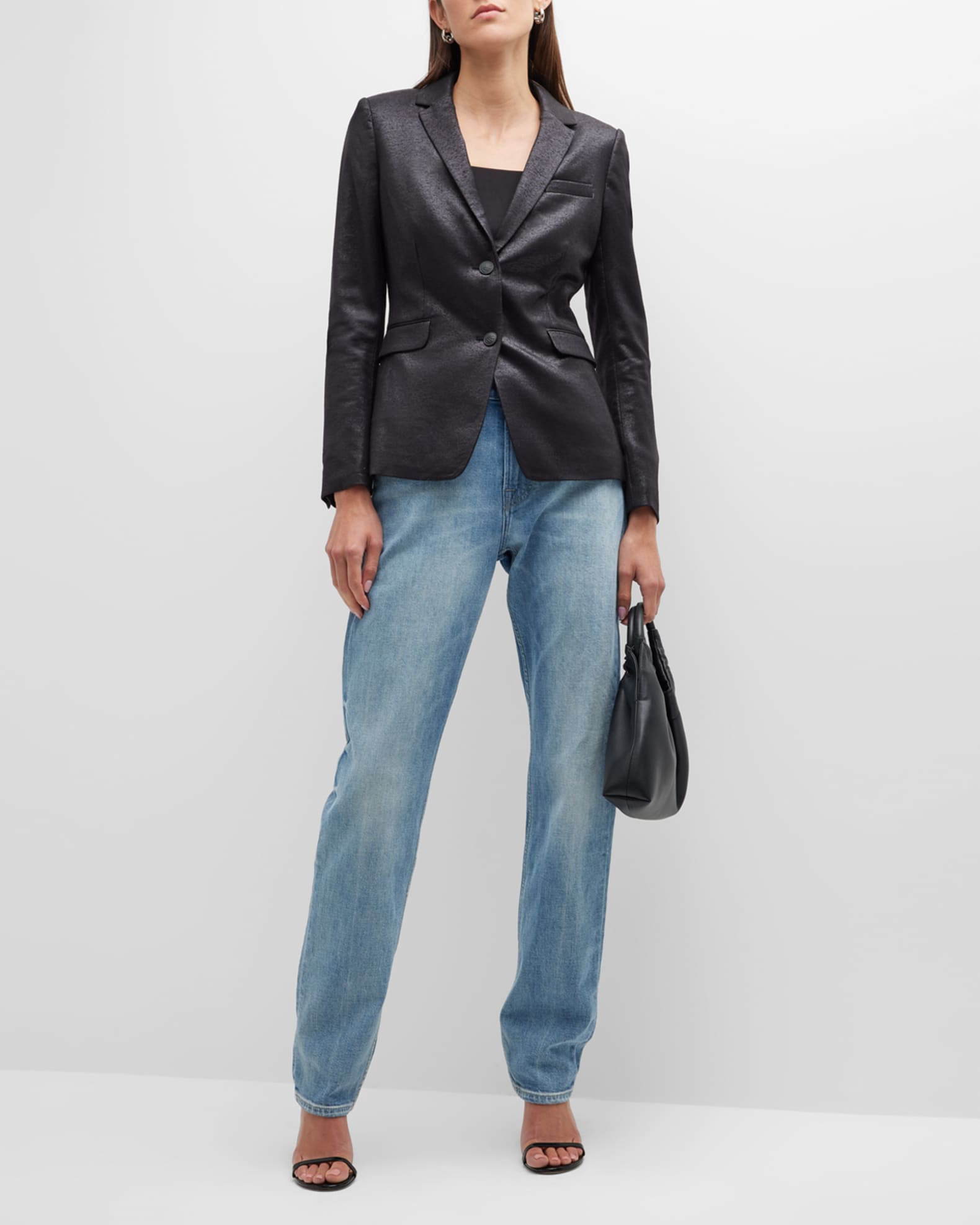 Rag & Bone Razor Shiny Shrunken Blazer | Neiman Marcus