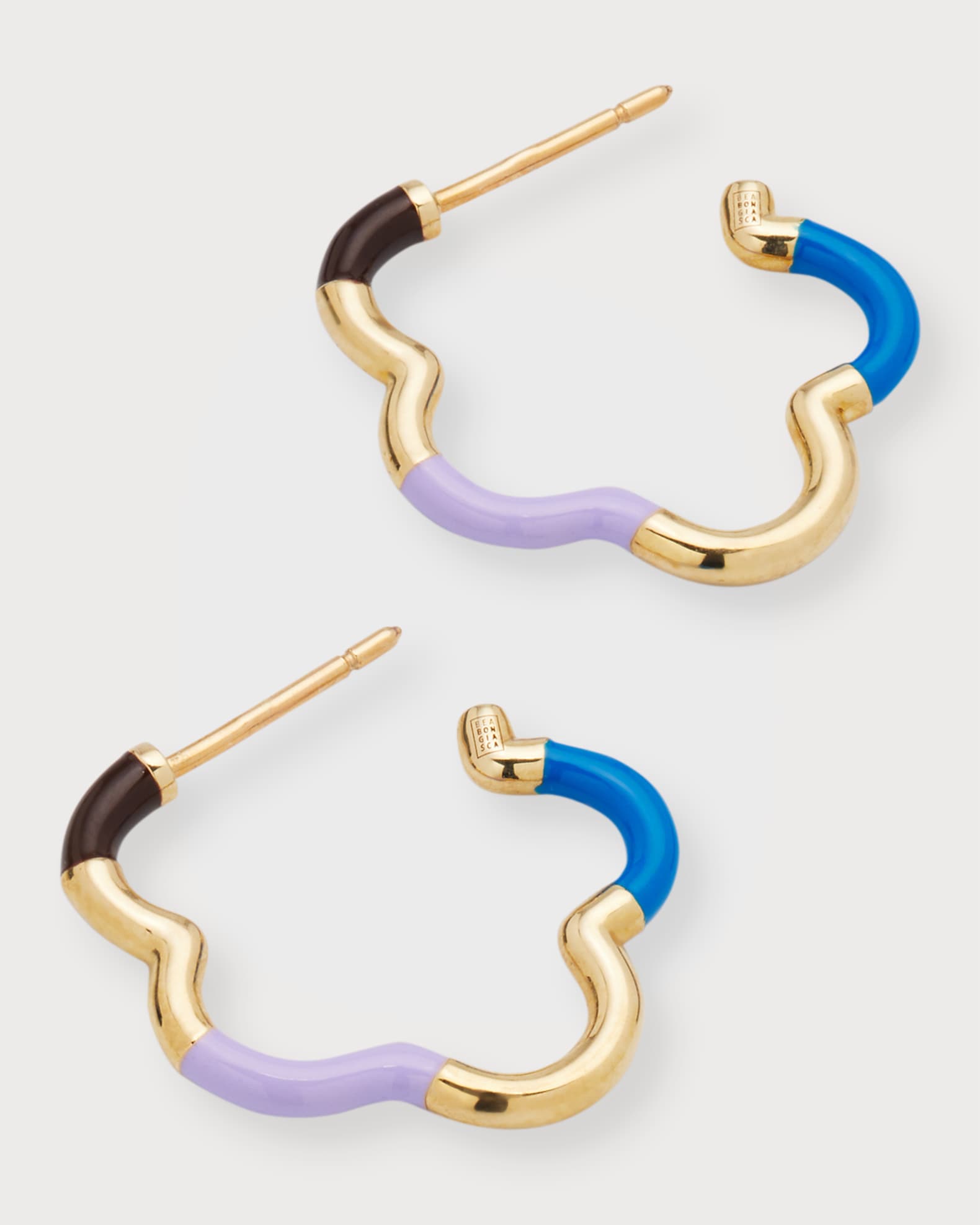 Bea Bongiasca B Multi Mini Earrings with Lavender, Cherry Chocolate and ...