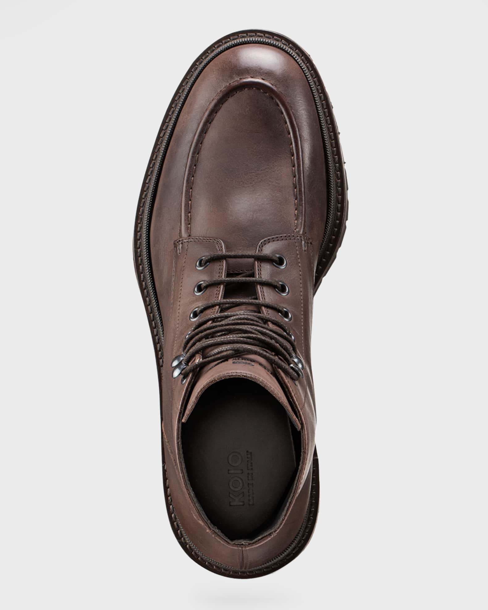 Koio Men's Milo Leather Lace-Up Combat Boots | Neiman Marcus