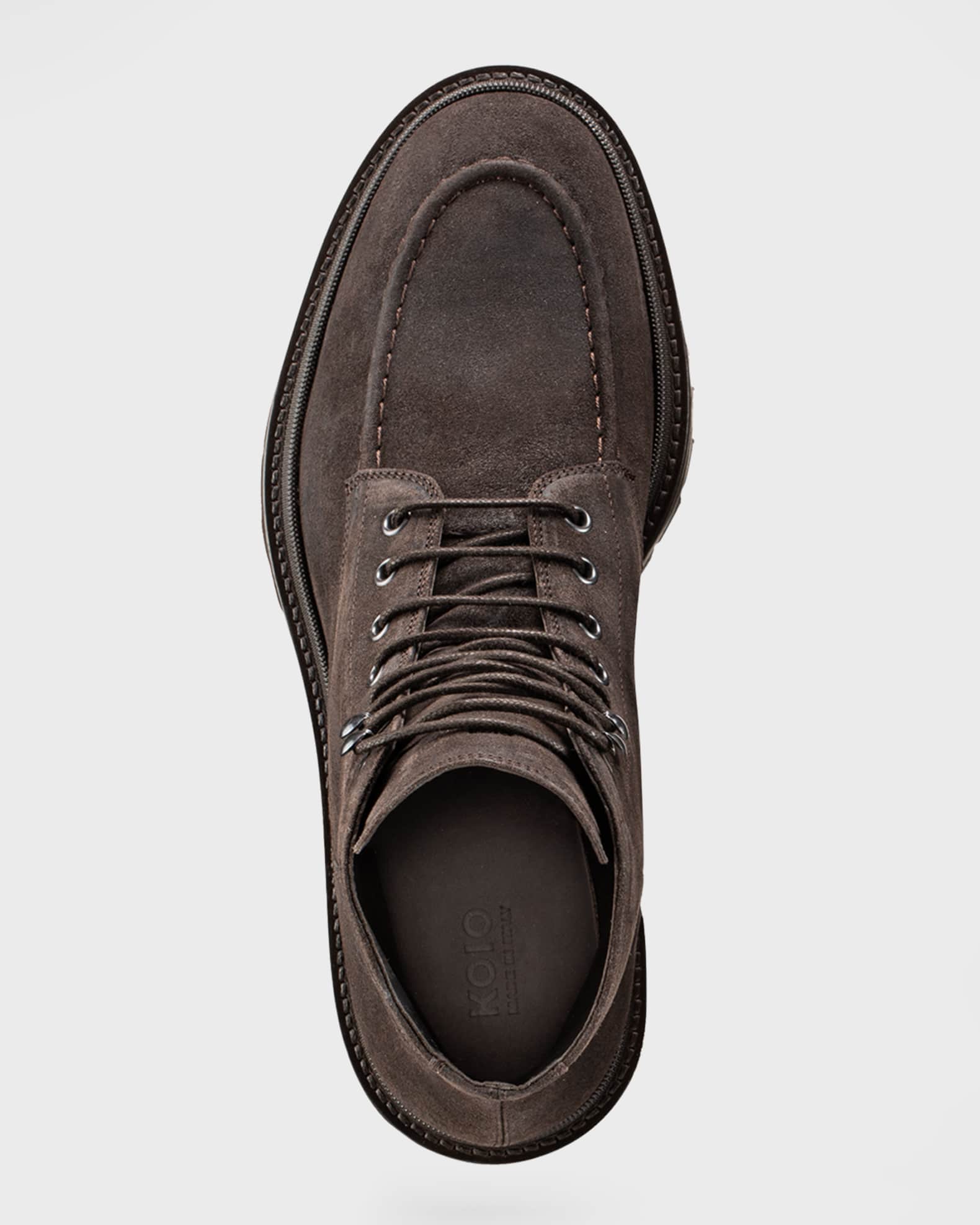 Koio Men's Milo Suede Lace-Up Combat Boots | Neiman Marcus