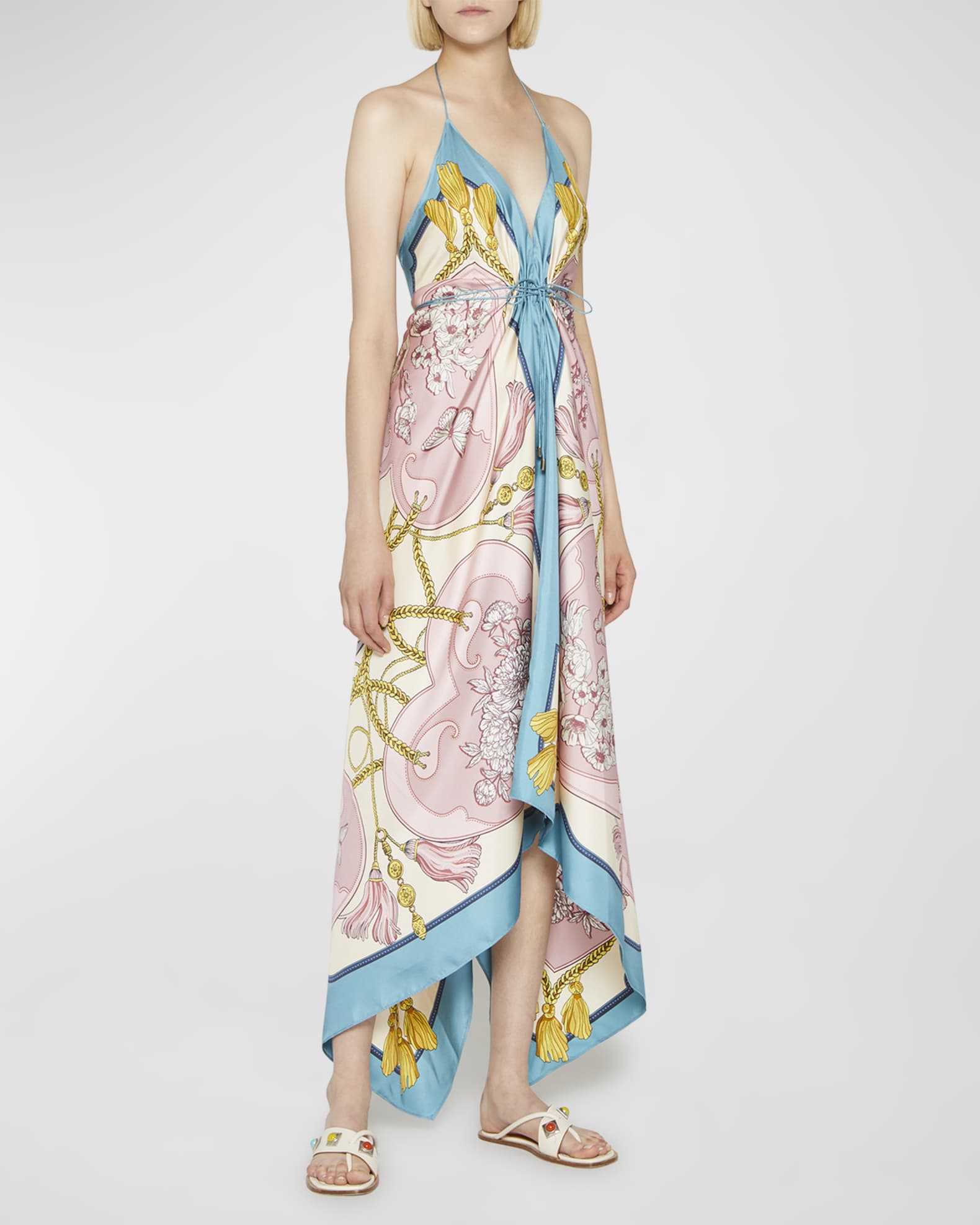 Etro Foulard-Print Engineer Halter Midi Handkerchief Dress | Neiman Marcus