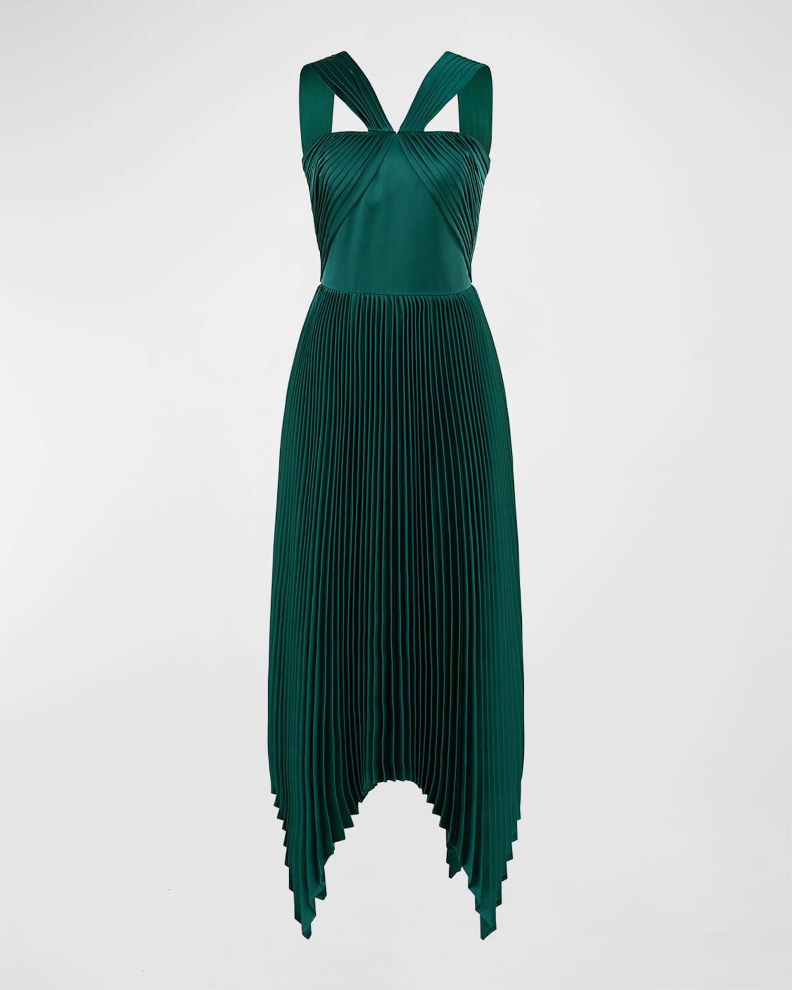 Theia Eleanora Pleated Handkerchief Gown | Neiman Marcus