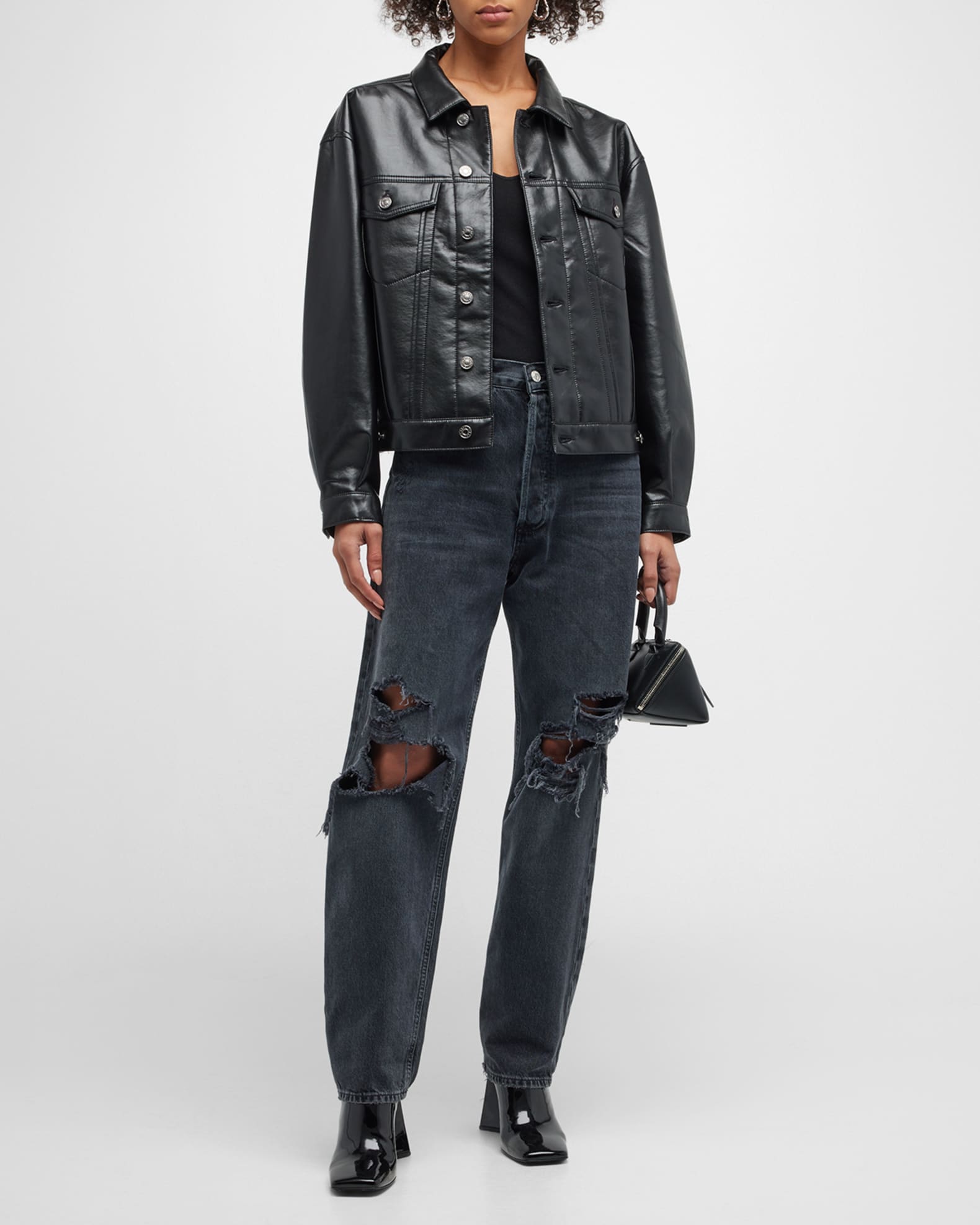 AGOLDE Charli Recycled Leather Jacket | Neiman Marcus