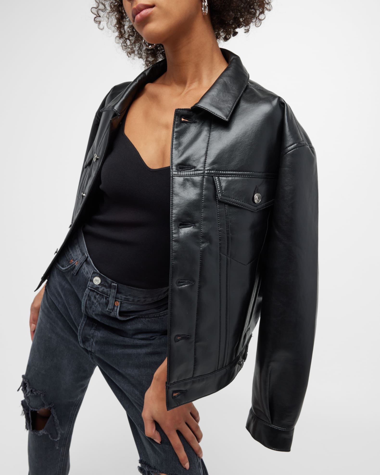 AGOLDE Charli Recycled Leather Jacket | Neiman Marcus