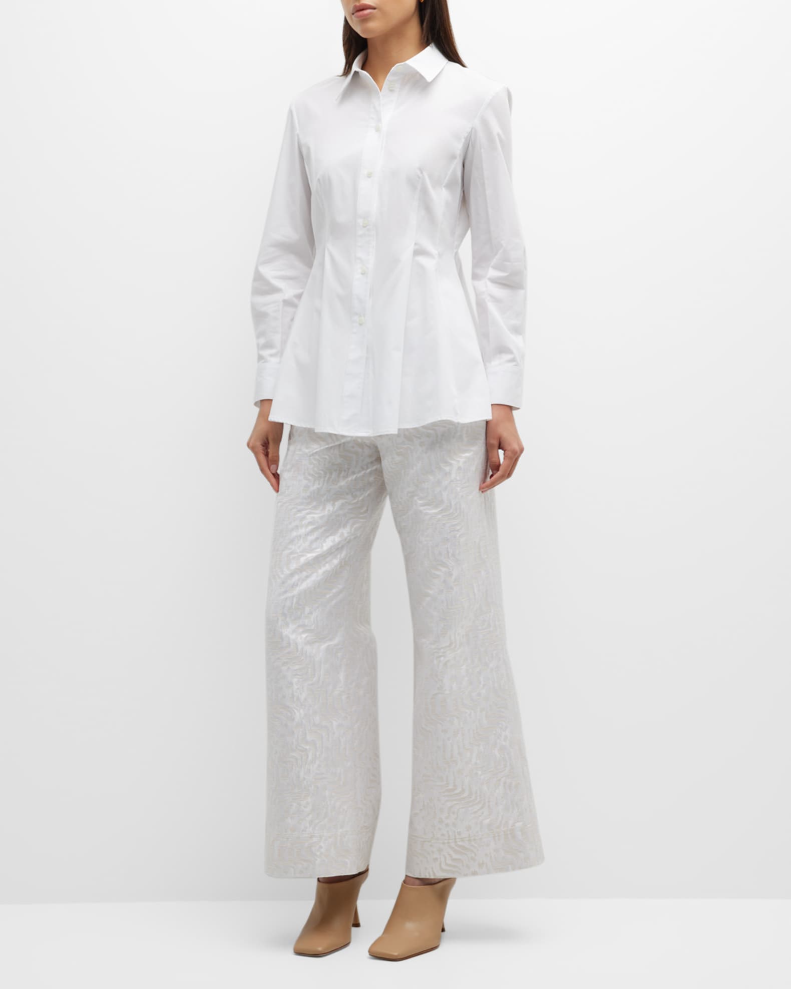 ARIAS New York Pleated Multi-Seamed Blouse | Neiman Marcus