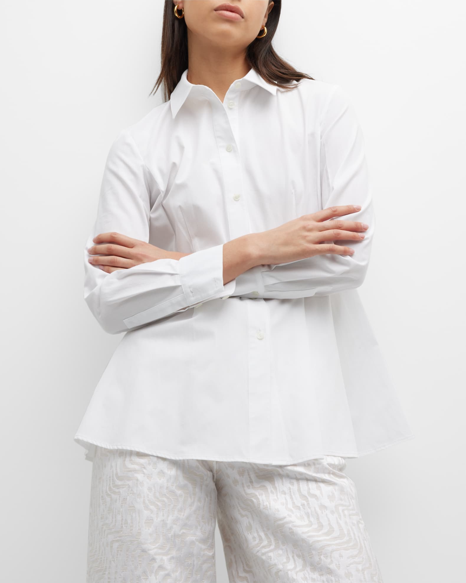 ARIAS New York Pleated Multi-Seamed Blouse | Neiman Marcus
