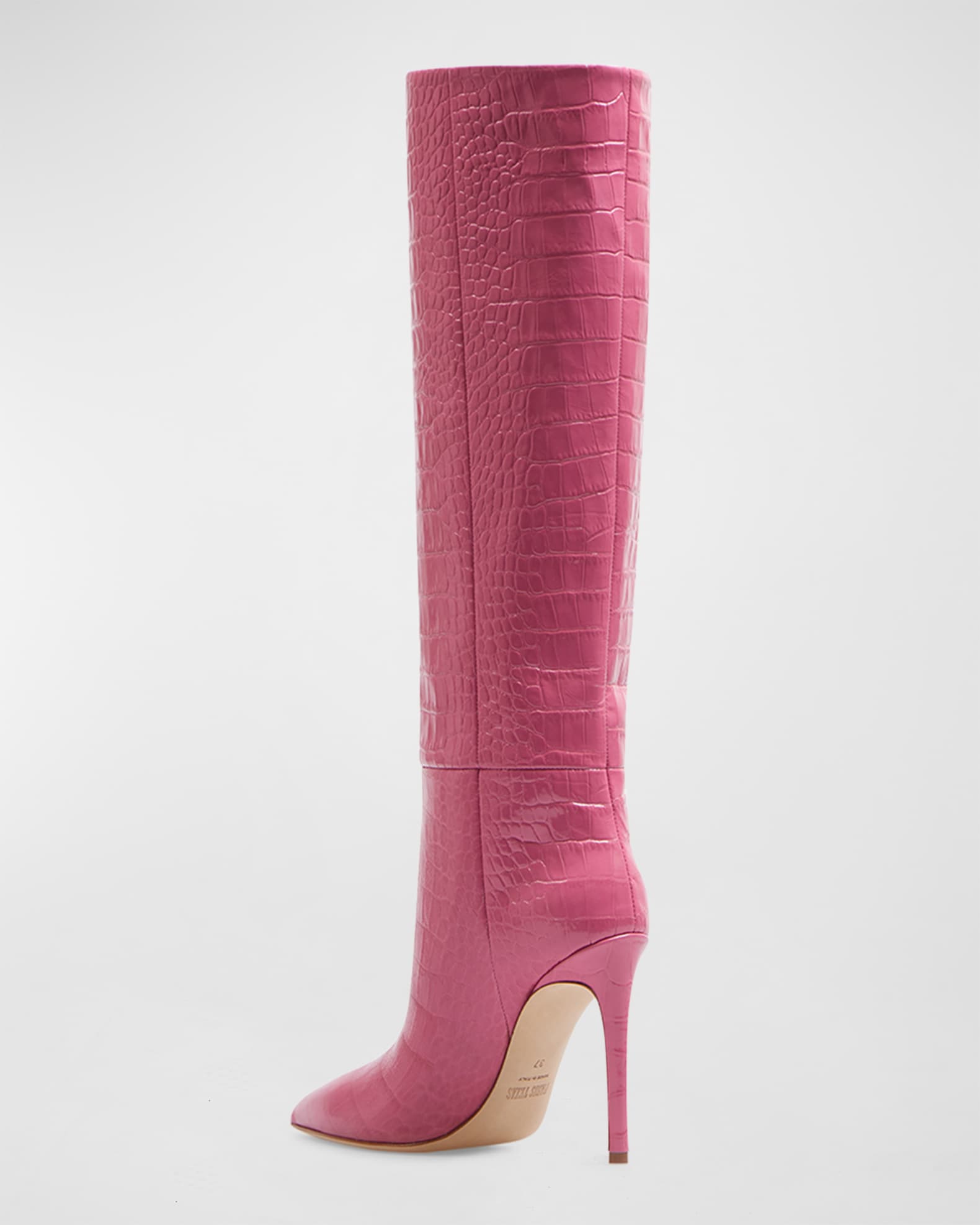 Paris Texas Croco Stiletto Knee Boots | Neiman Marcus