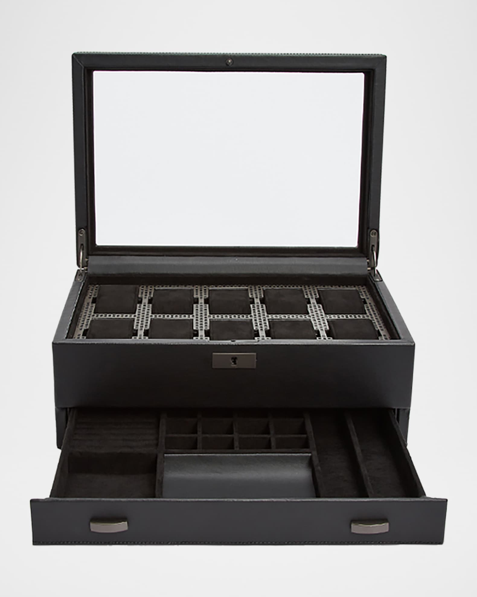WOLF Axis 10-Piece Watch Box with Drawer | Neiman Marcus