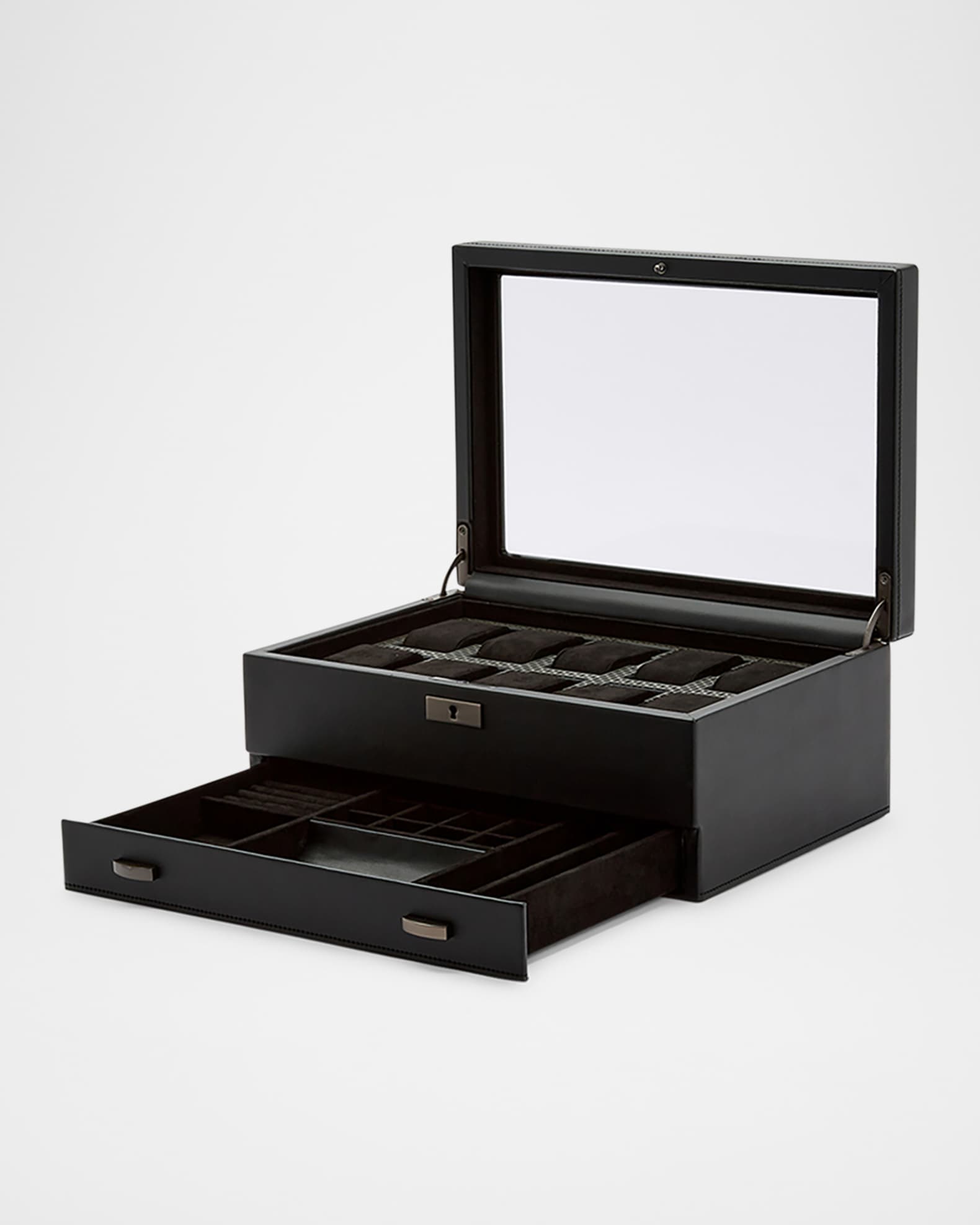 WOLF Axis 10-Piece Watch Box with Drawer | Neiman Marcus