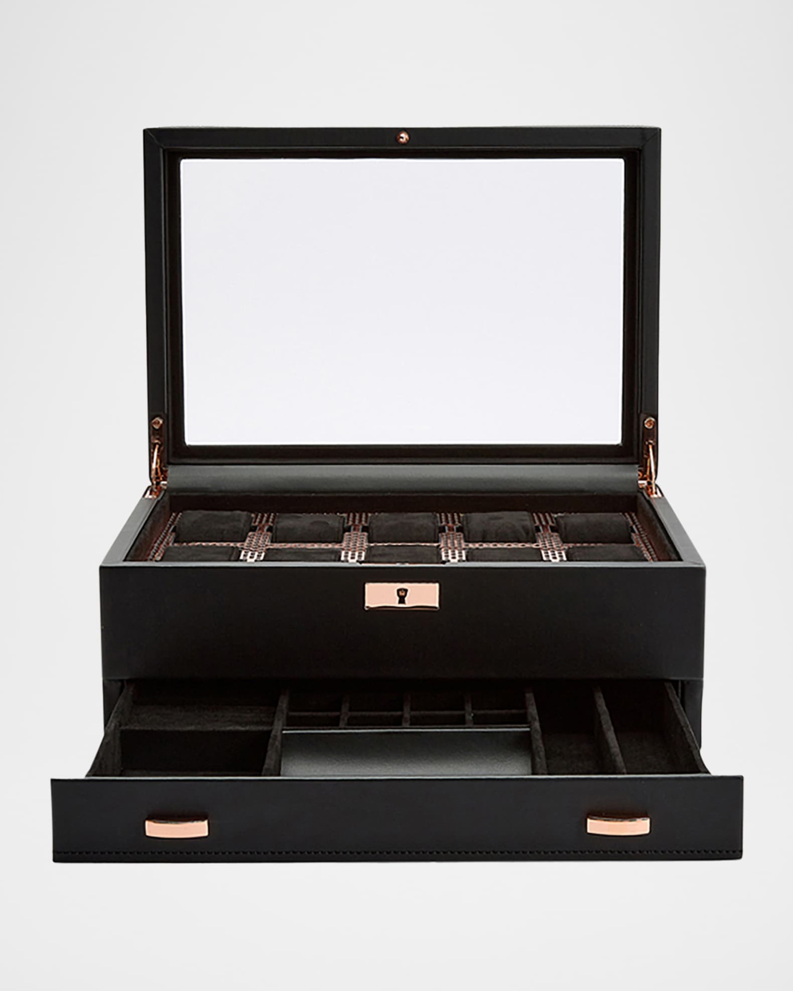 WOLF Axis 10-Piece Watch Box with Drawer | Neiman Marcus
