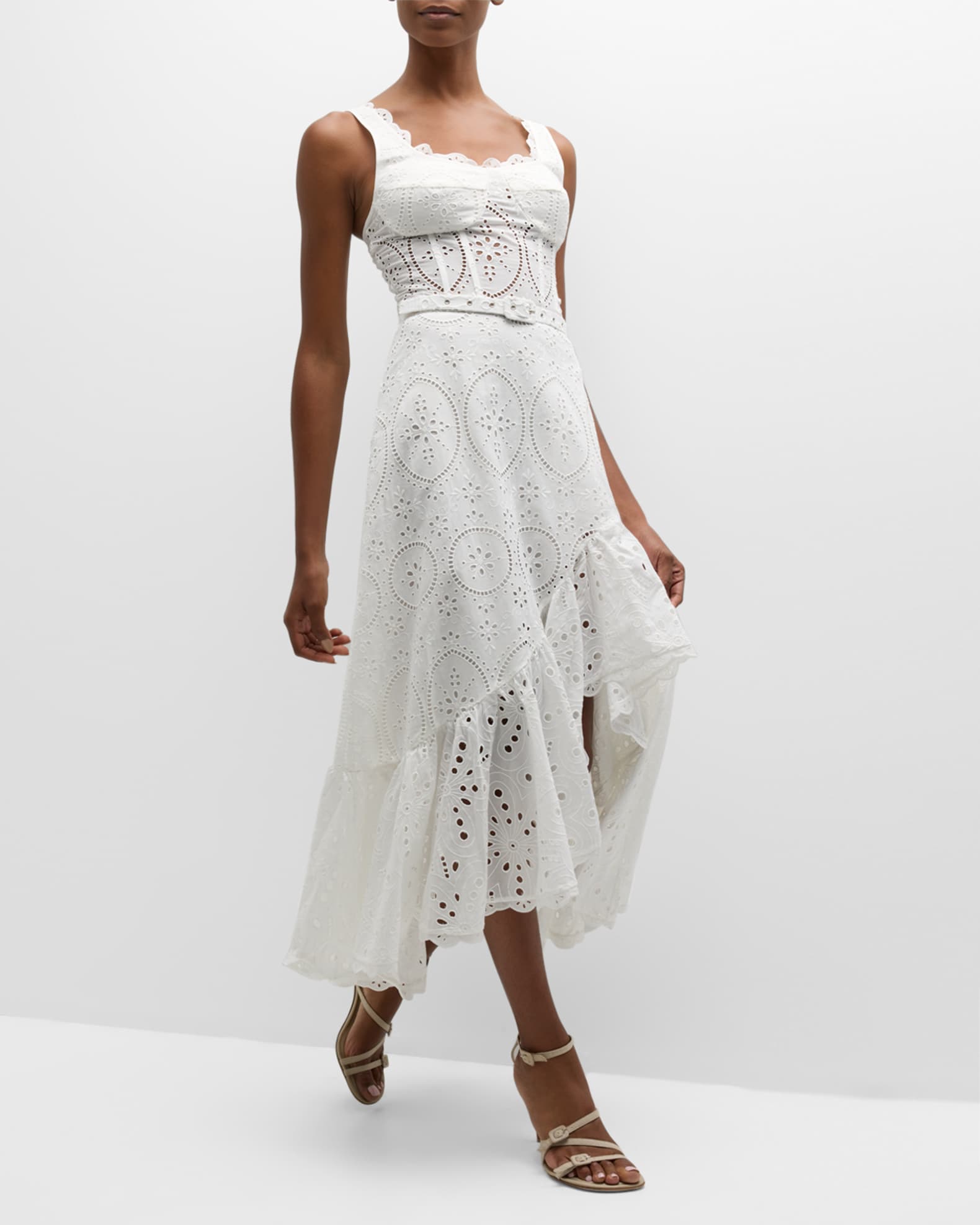 CHARO RUIZ IBIZA Tatyana Tiered-Ruffle Sleeveless Midi Dress | Neiman ...