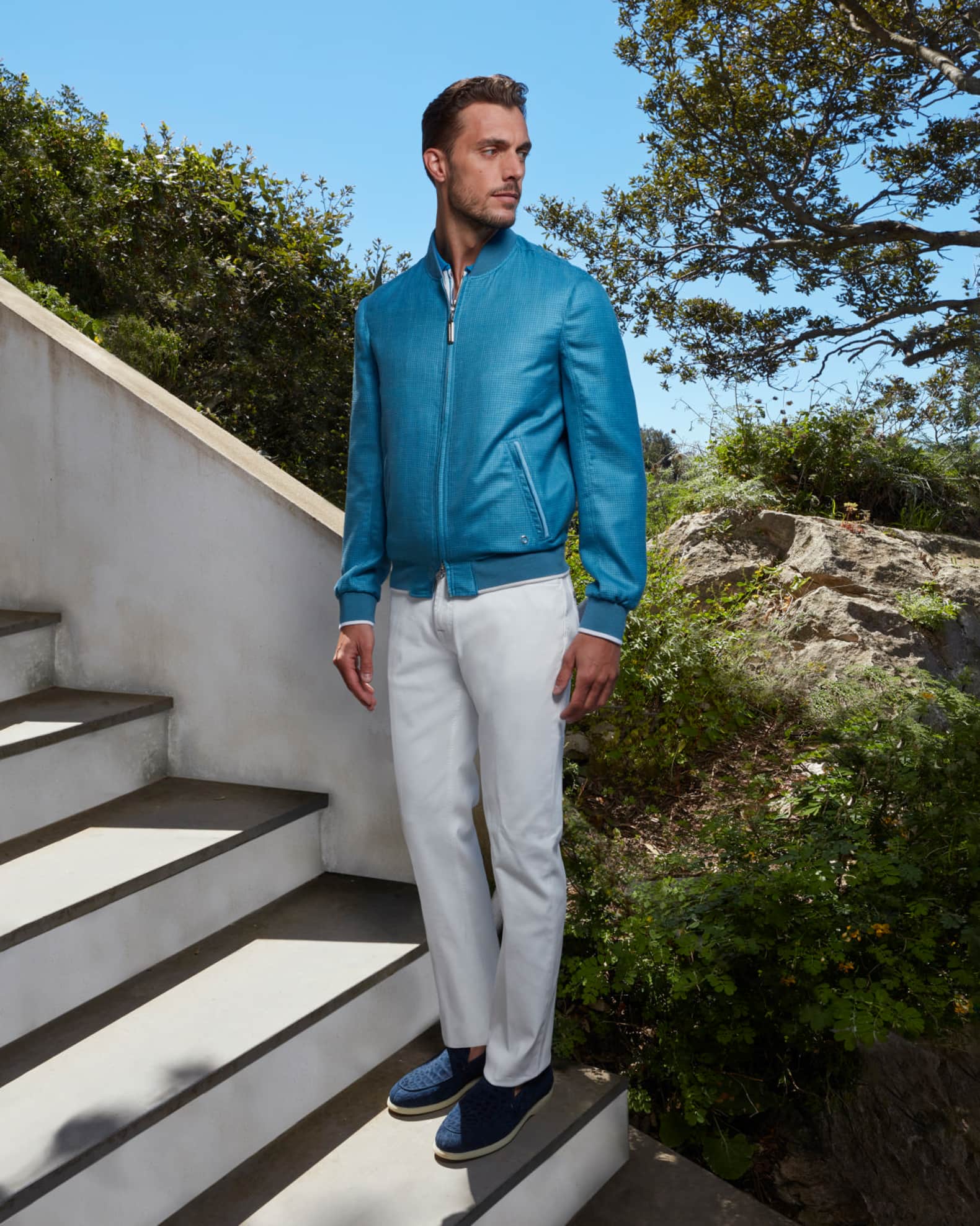 Stefano Ricci Men's Houndstooth Bomber Jacket | Neiman Marcus