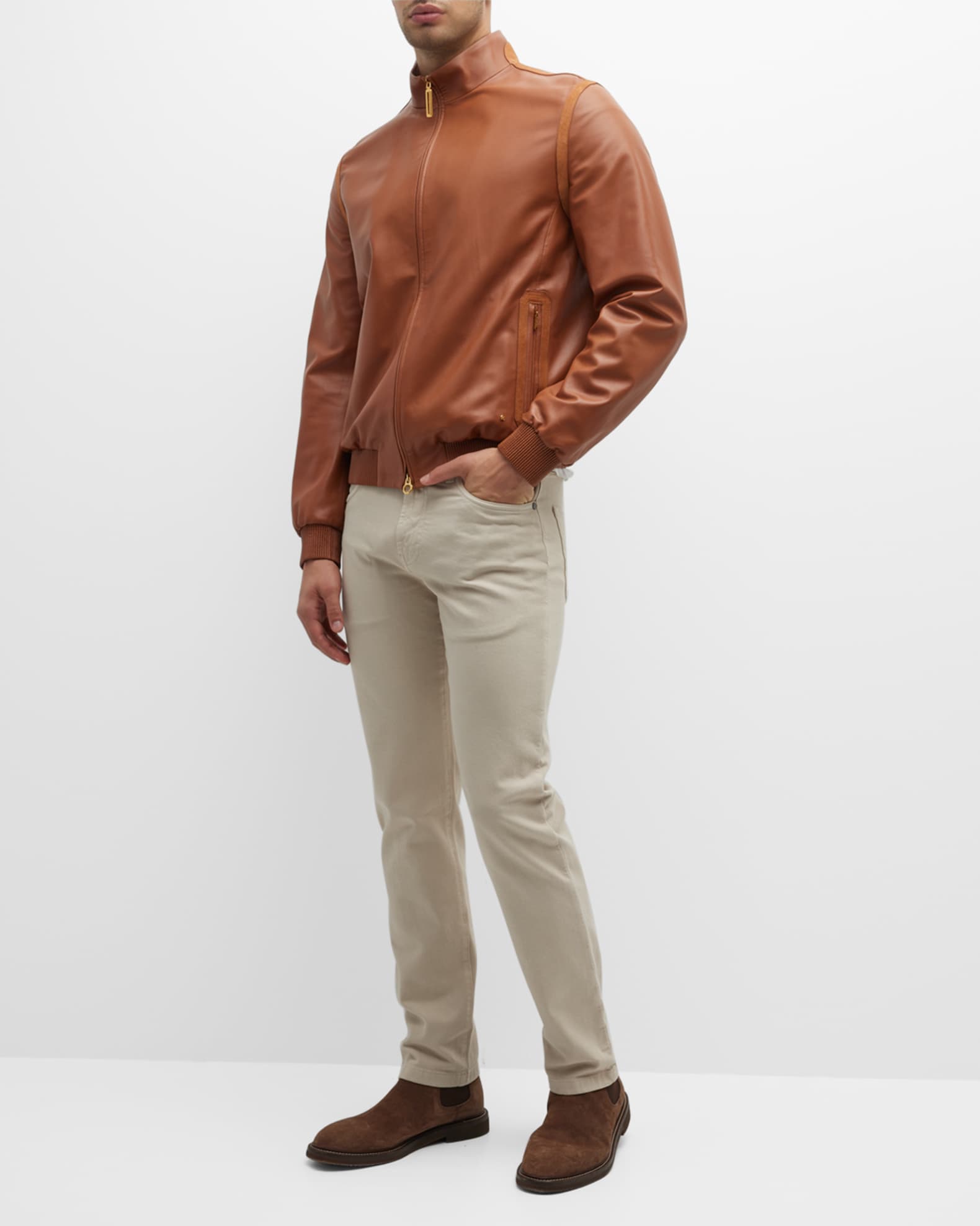 Stefano Ricci Men's Leather Bomber Jacket | Neiman Marcus