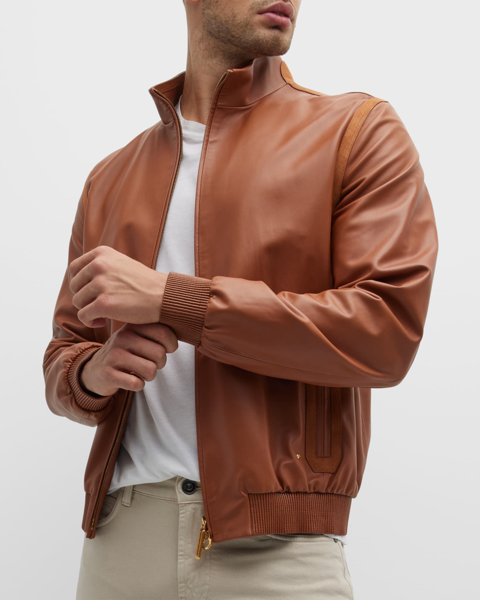 Stefano Ricci Men's Leather Bomber Jacket | Neiman Marcus