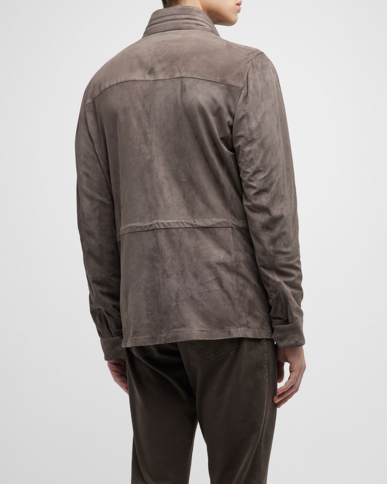 Stefano Ricci Men's Lamb Suede Field Jacket | Neiman Marcus