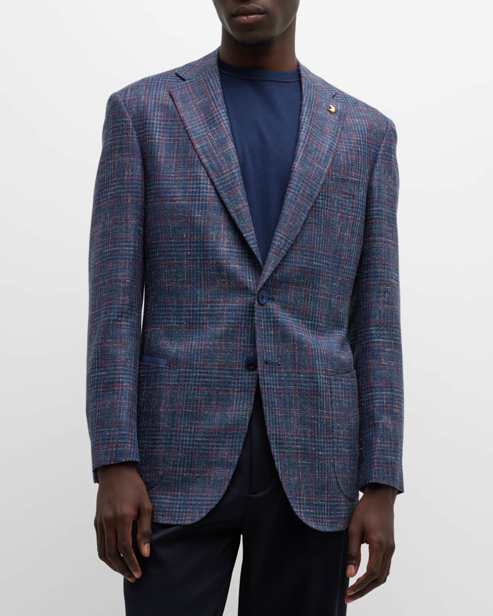 Stefano Ricci Men's Plaid Wool-Blend Sport Coat | Neiman Marcus