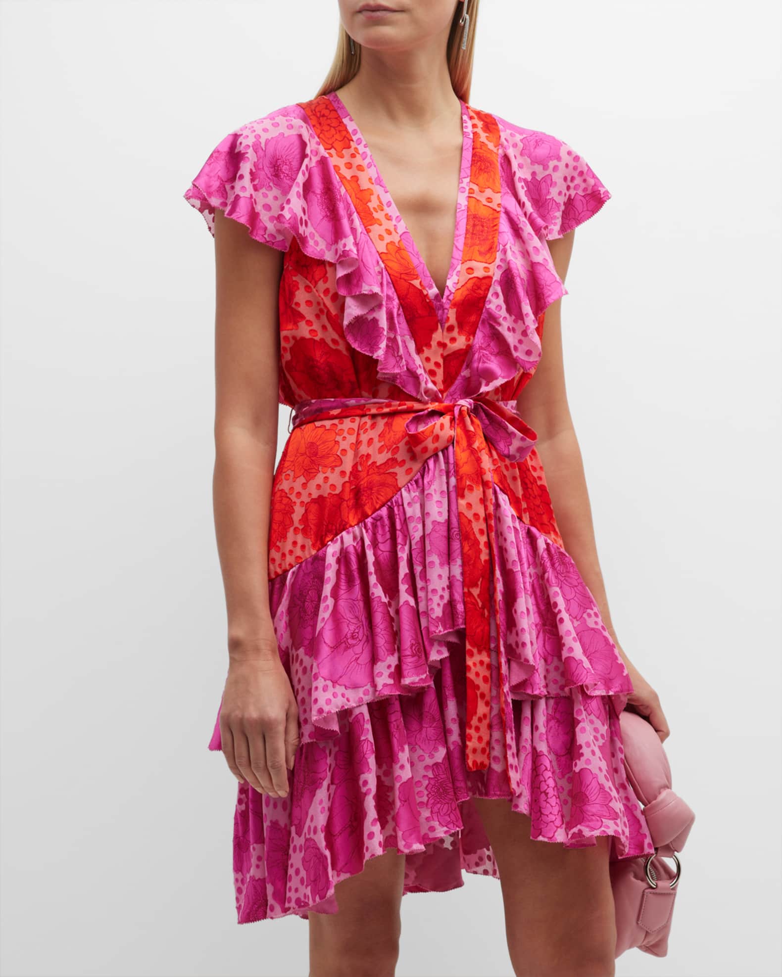 Le Superbe Aurora Flora Lil Flirt Floral Ruffle Mini Dress | Neiman Marcus