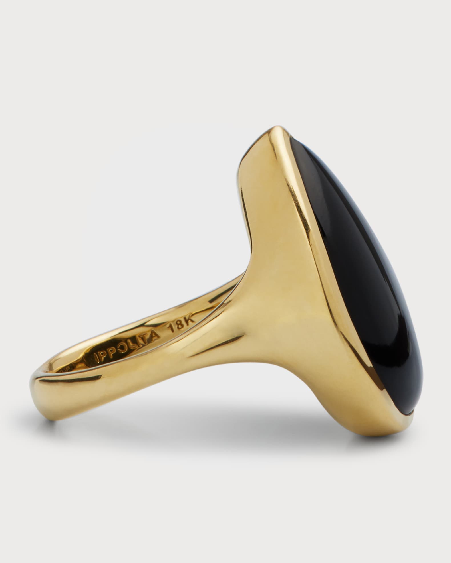Ippolita 18K Polished Rock Candy Medium Teardrop Ring in Onyx; Size 7 ...