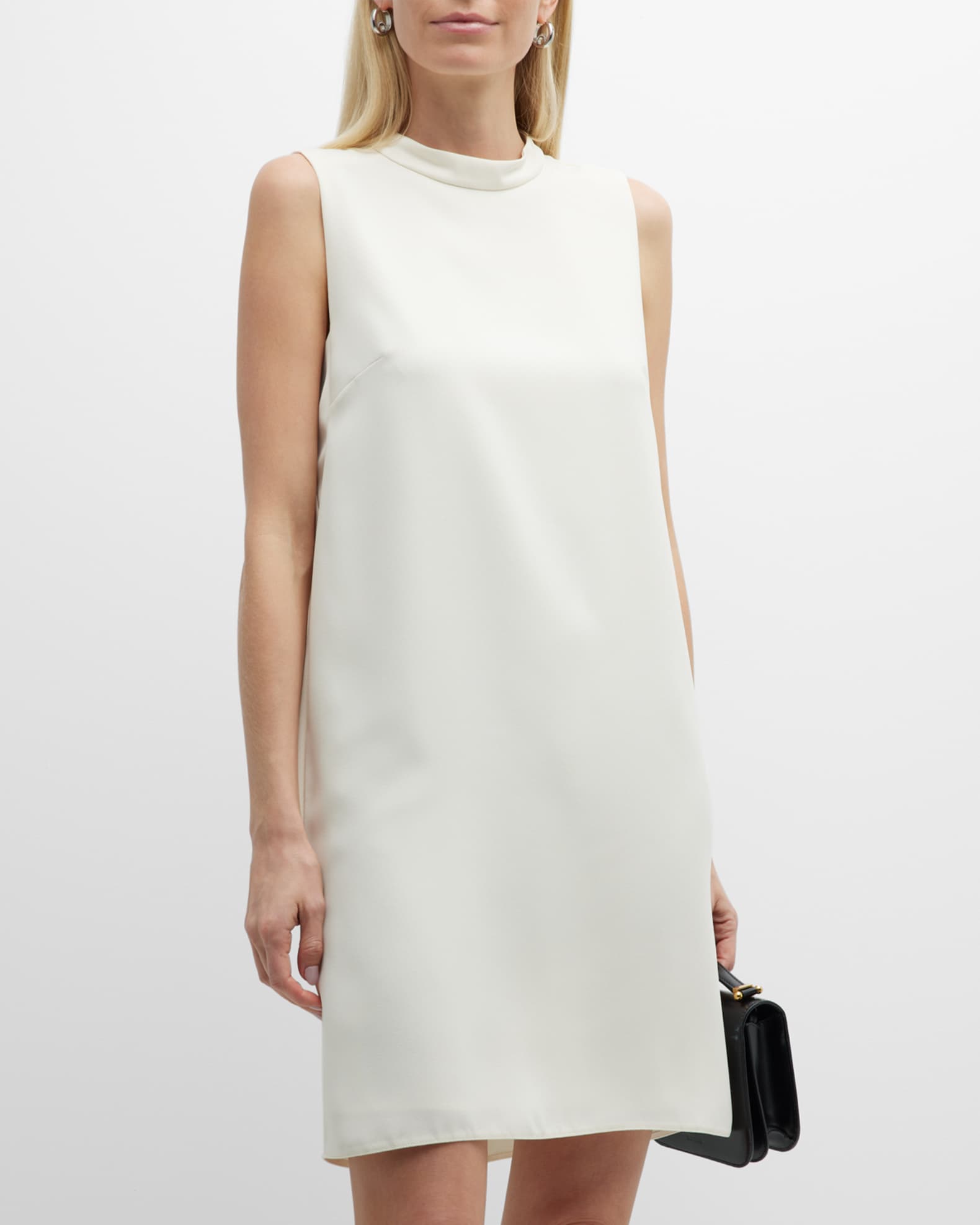 Marella Mariacarla Sleeveless Satin Crepe Shift Dress | Neiman Marcus