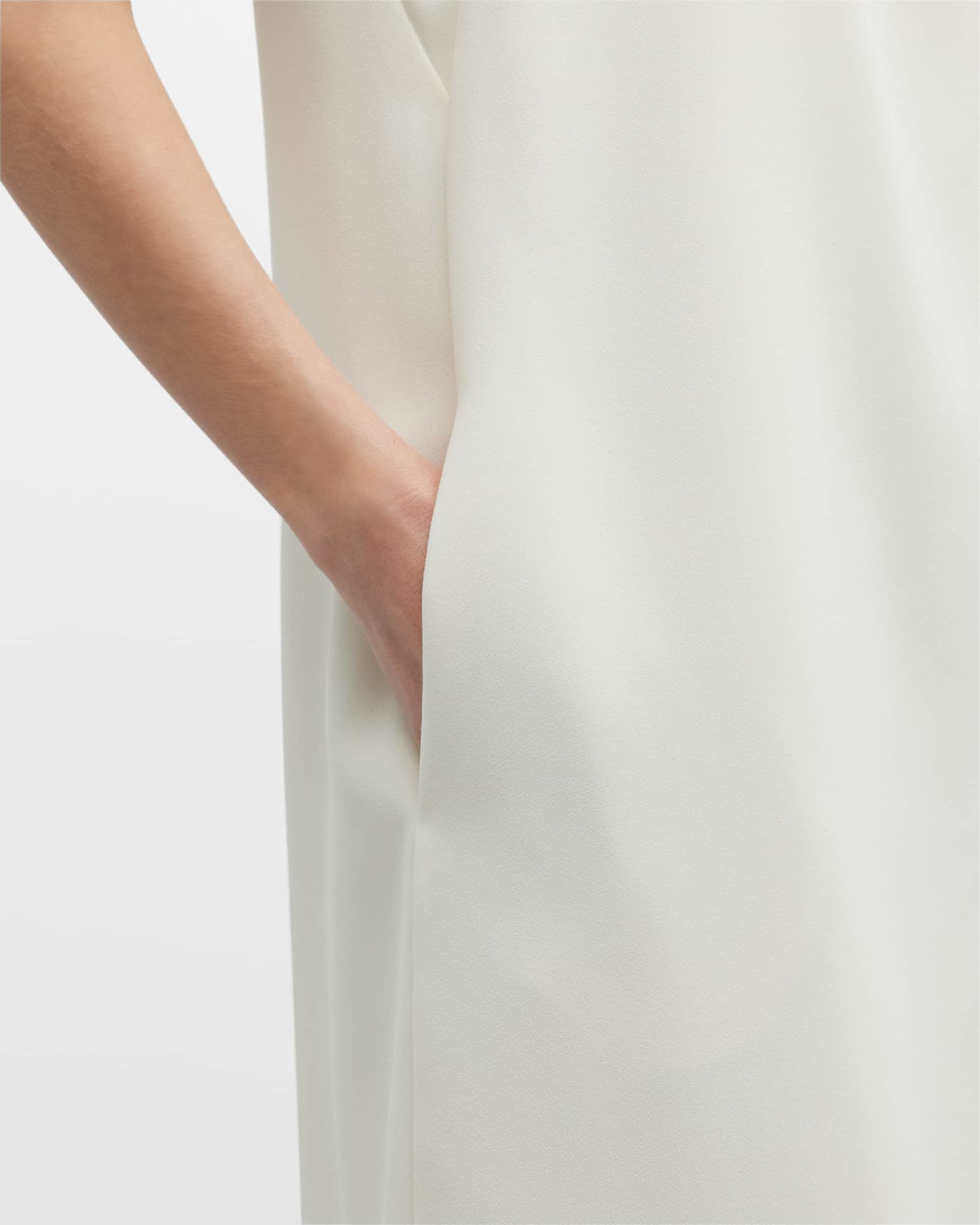 Marella Mariacarla Sleeveless Satin Crepe Shift Dress | Neiman Marcus