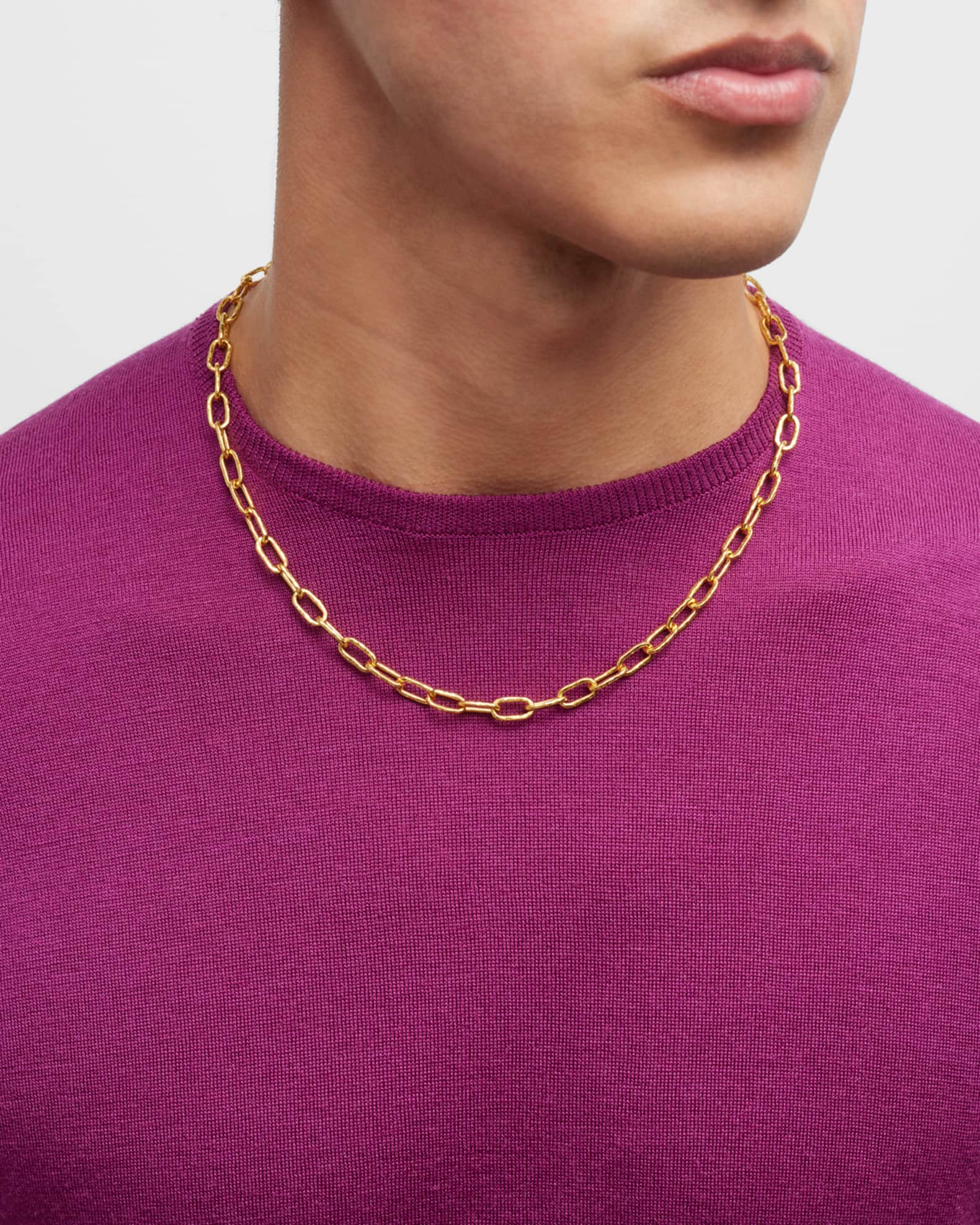 Gurhan Men's 24K Yellow Gold Cable Chain Necklace, 20"L | Neiman Marcus