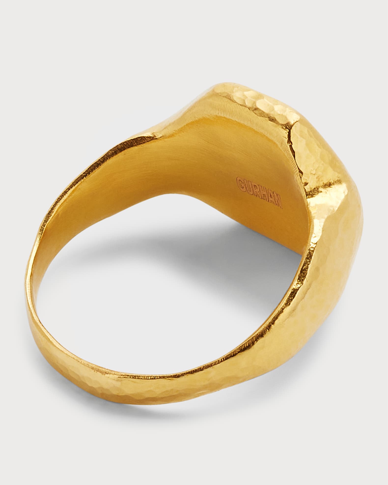 Gurhan Men's Hammered 22K Yellow Gold Signet Ring | Neiman Marcus