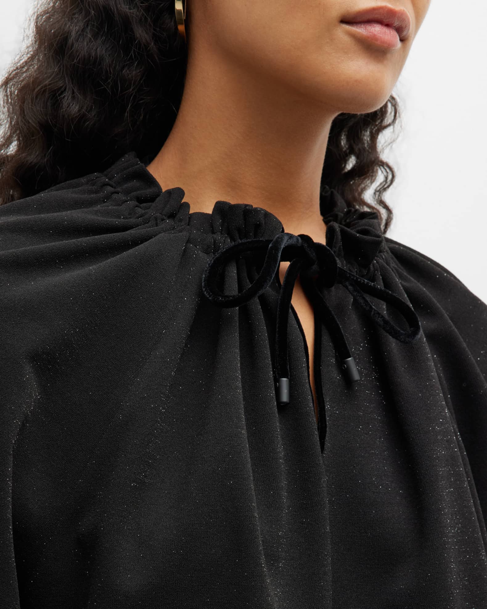 Emporio Armani Shimmer Jersey Parachute Top | Neiman Marcus