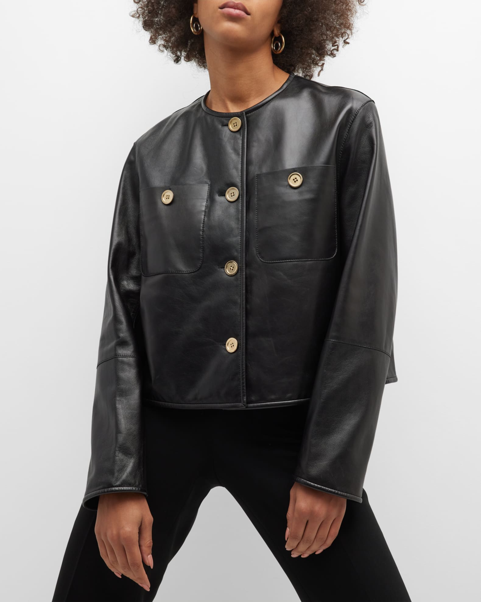 Lafayette 148 New York Highlands Lambskin Leather Jacket | Neiman Marcus