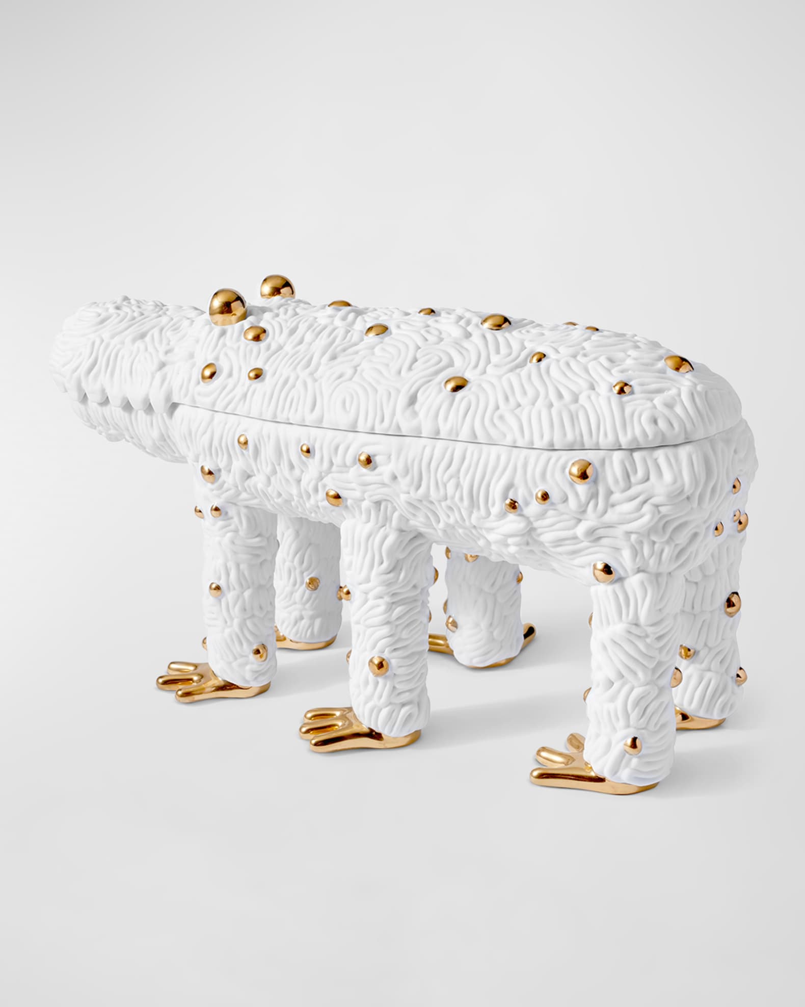 L'Objet Limited Edition Haas Pedro the Croc Box, White | Neiman Marcus