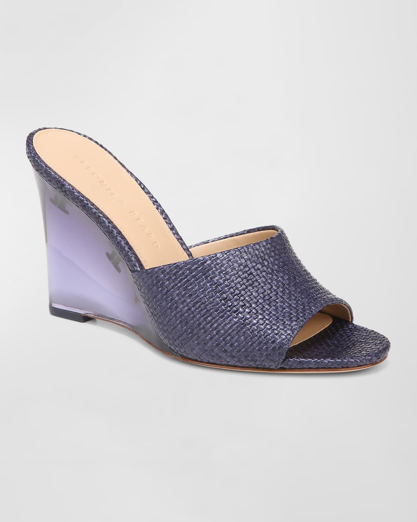 Veronica Beard Dali Lucite Woven Wedge Sandals | Neiman Marcus