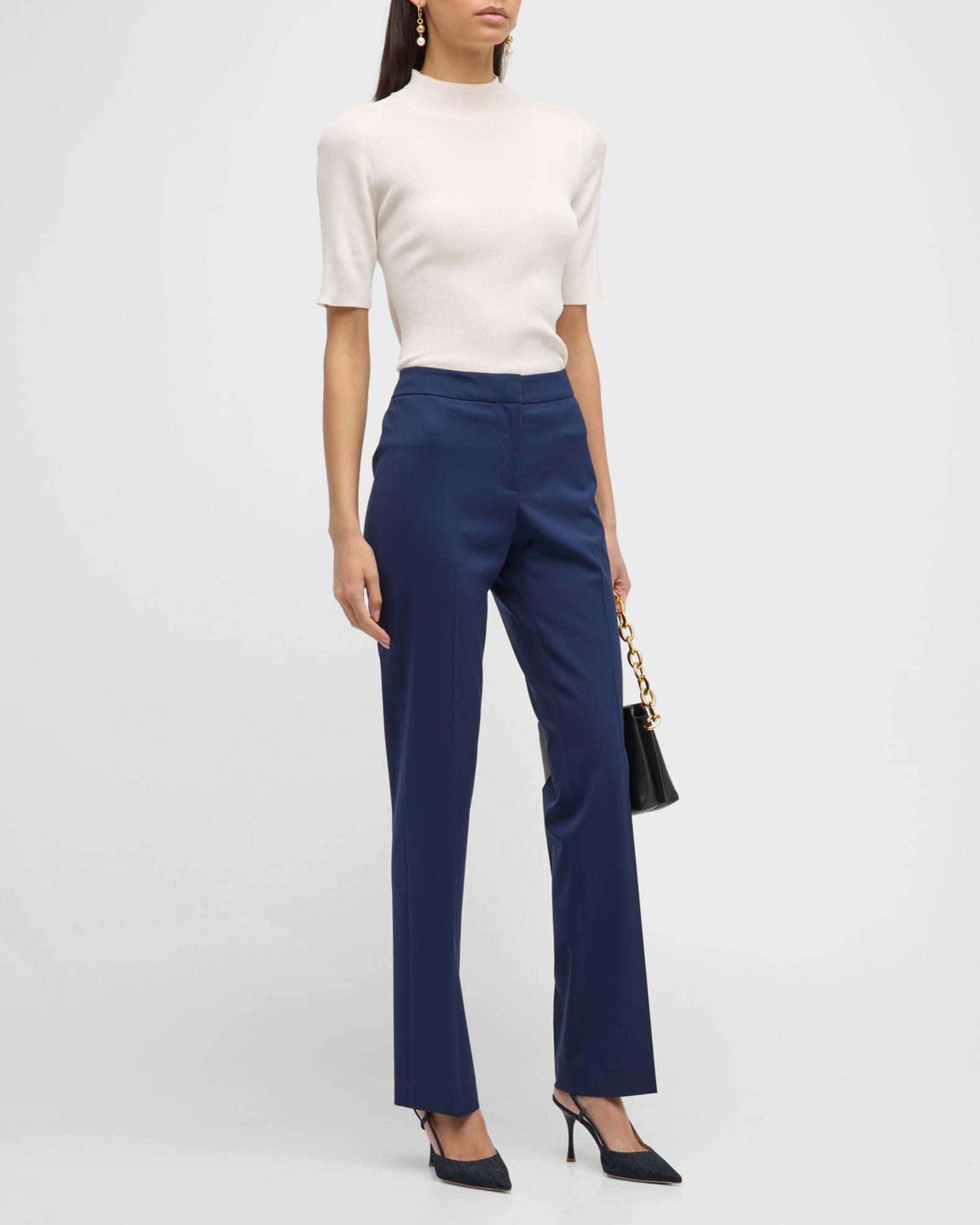 Lafayette 148 New York Barrow Straight-Leg Stretch Wool Pants | Neiman ...