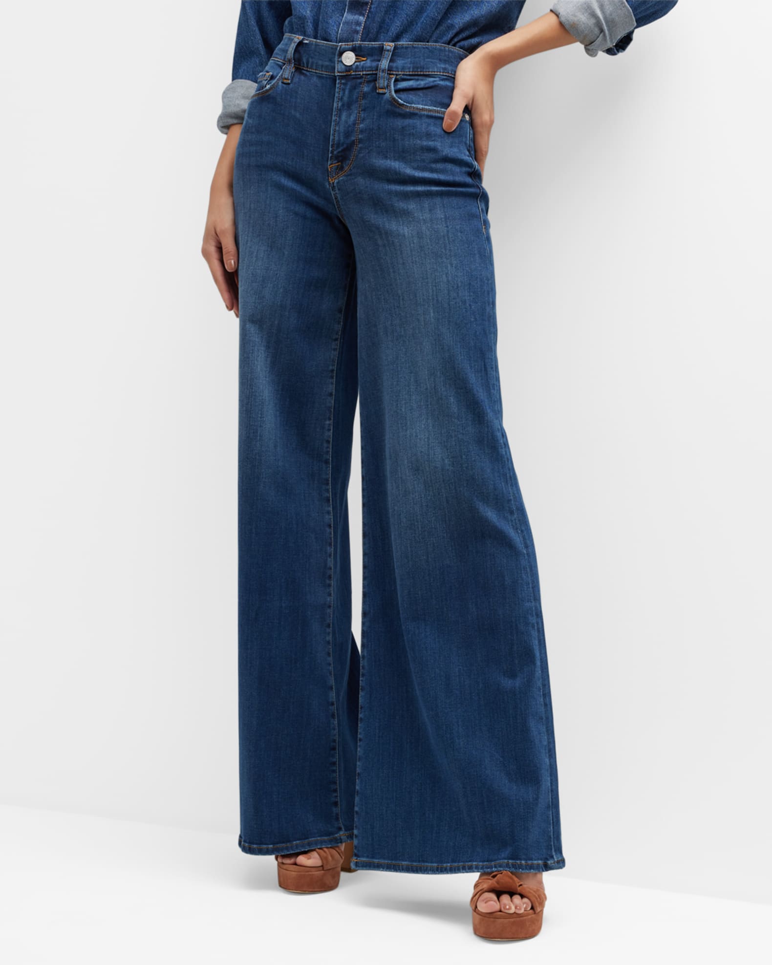 FRAME Le Palazzo High-Rise Wide Jeans | Neiman Marcus