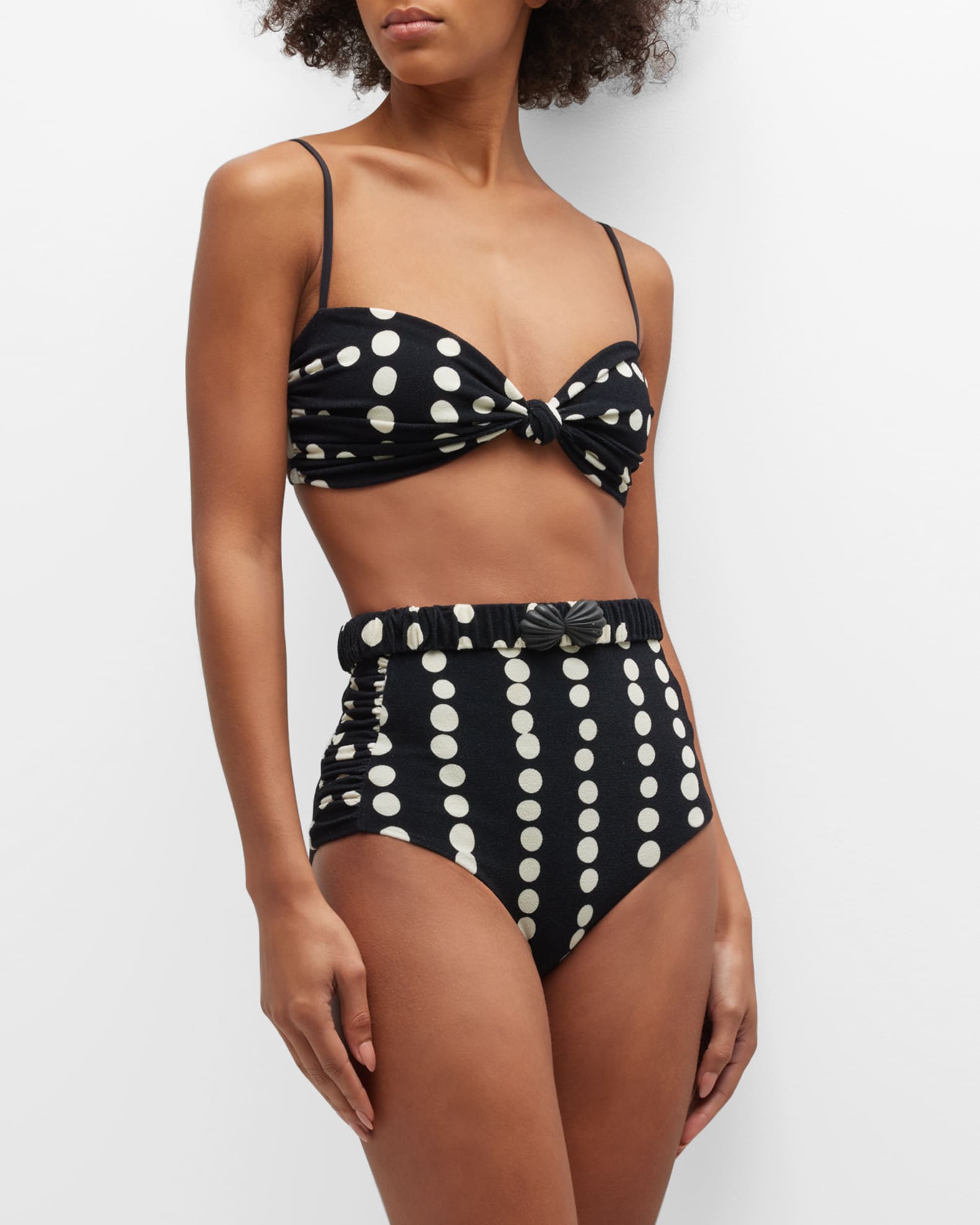 Johanna Ortiz Somba Polka Dot Knot Bikini Top | Neiman Marcus