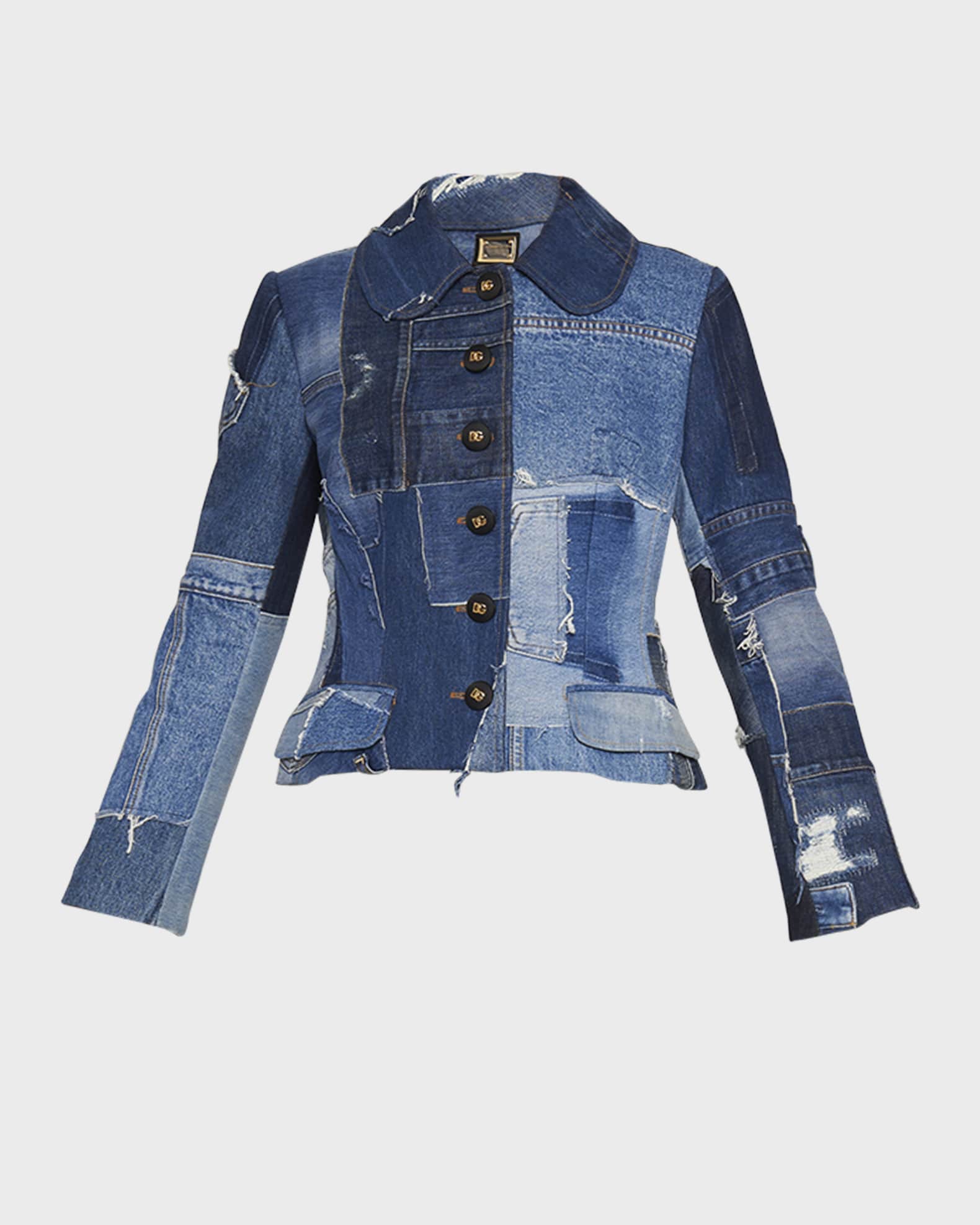 Dolce&Gabbana Patchwork Denim Top Coat | Neiman Marcus
