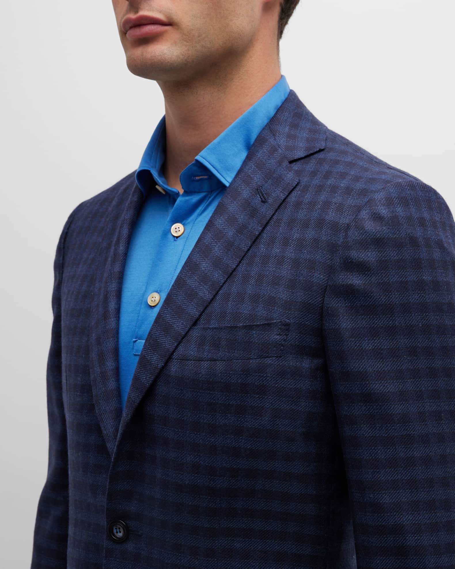 Kiton Men's Tonal Check Sport Coat | Neiman Marcus