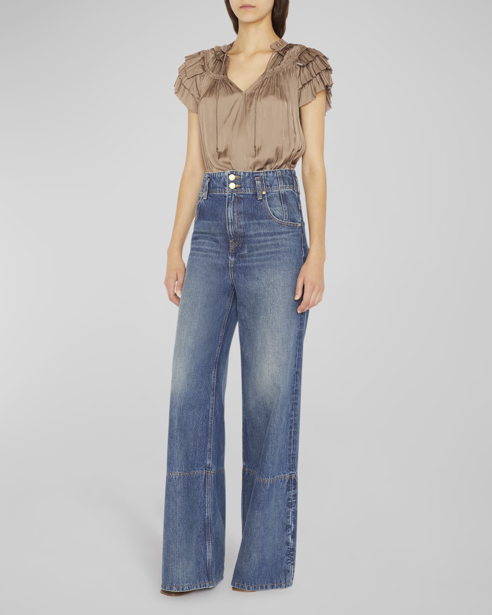 Ulla Johnson The Margot High-Rise Straight-Leg Denim Jeans | Neiman Marcus