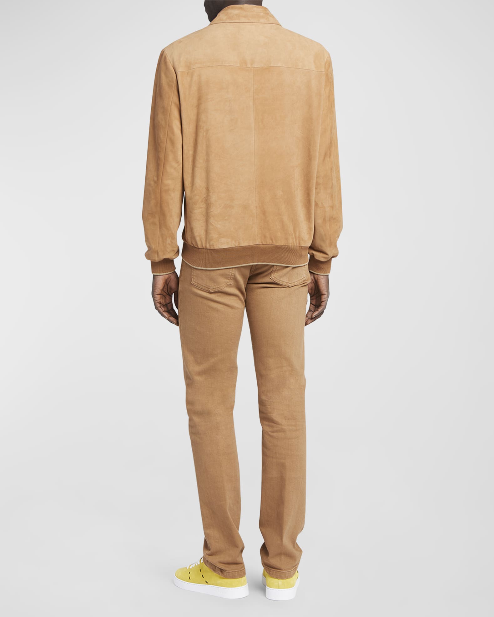 Kiton Men's Suede Full-Zip Bomber Jacket | Neiman Marcus