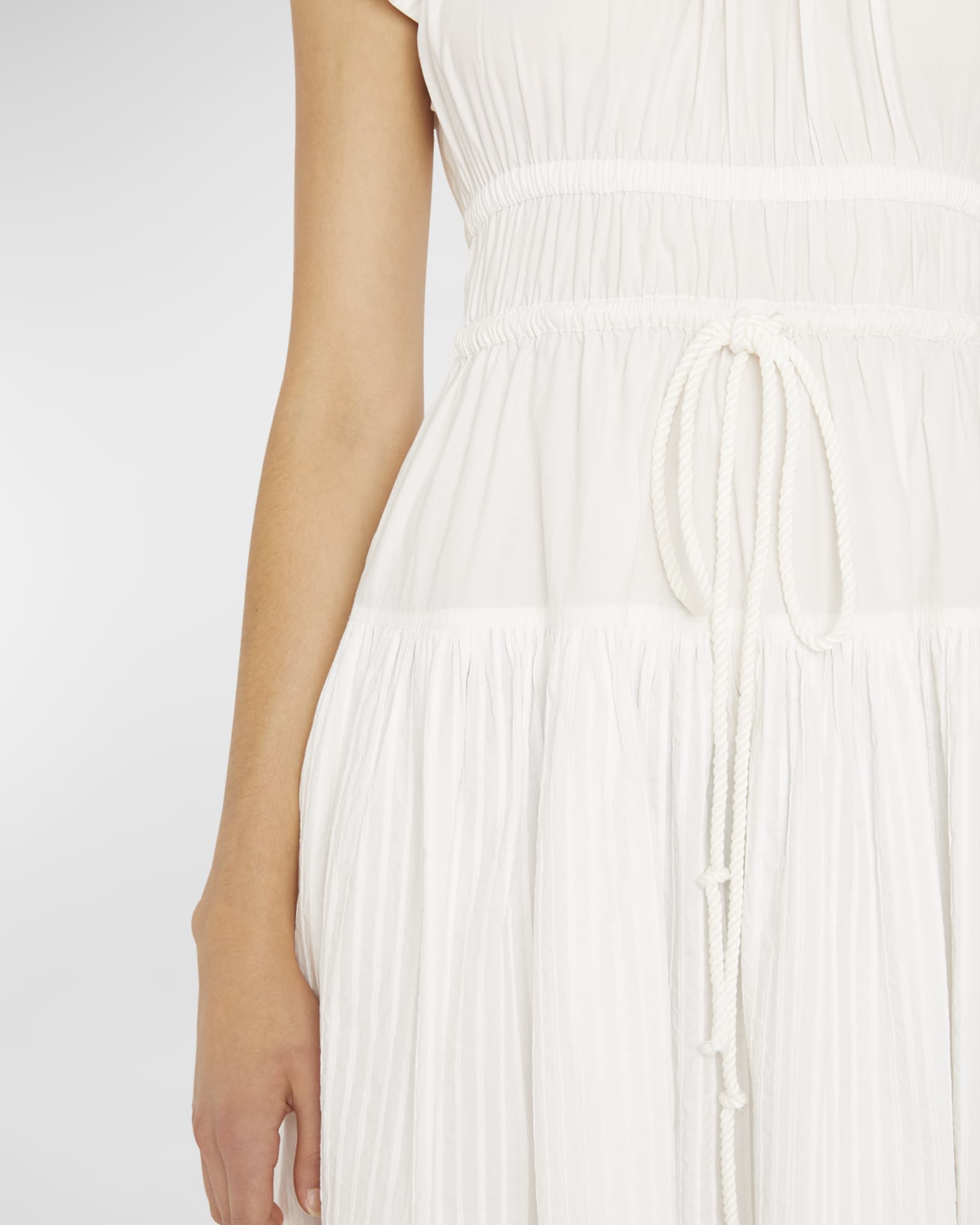 Ulla Johnson Darlene Drawstring Flutter-Sleeve Midi Dress | Neiman Marcus